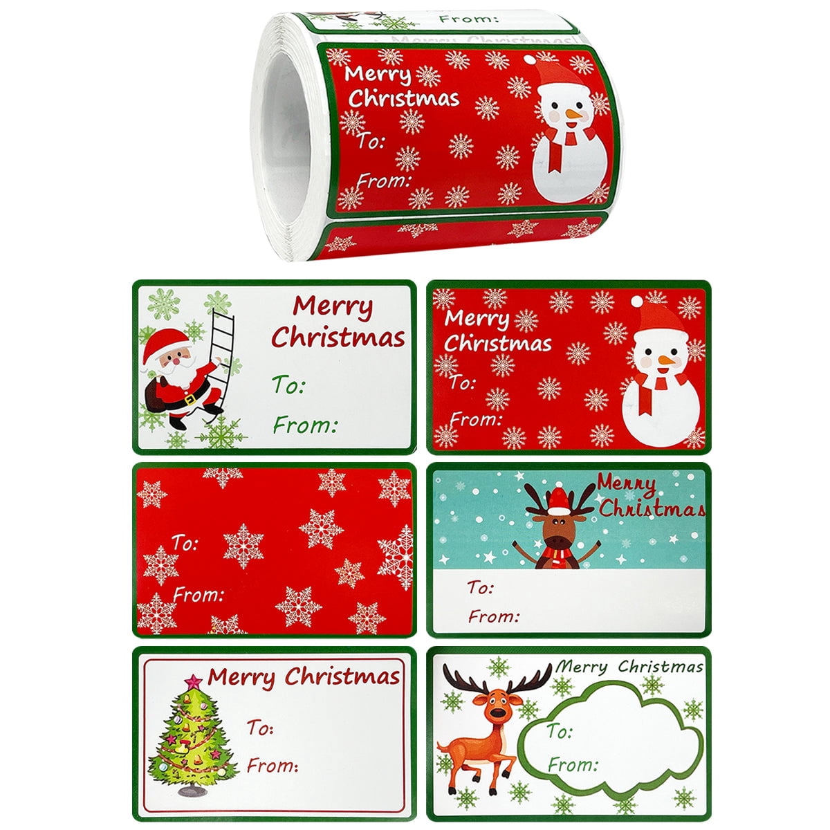 Wrapables Christmas Sticker Labels, Christmas Holiday Adhesive Gift ...