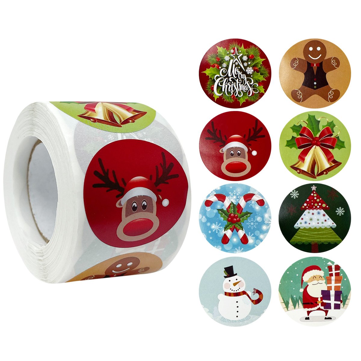 Wrapables Christmas Stickers Label Roll, Holiday Stickers for Sealing ...