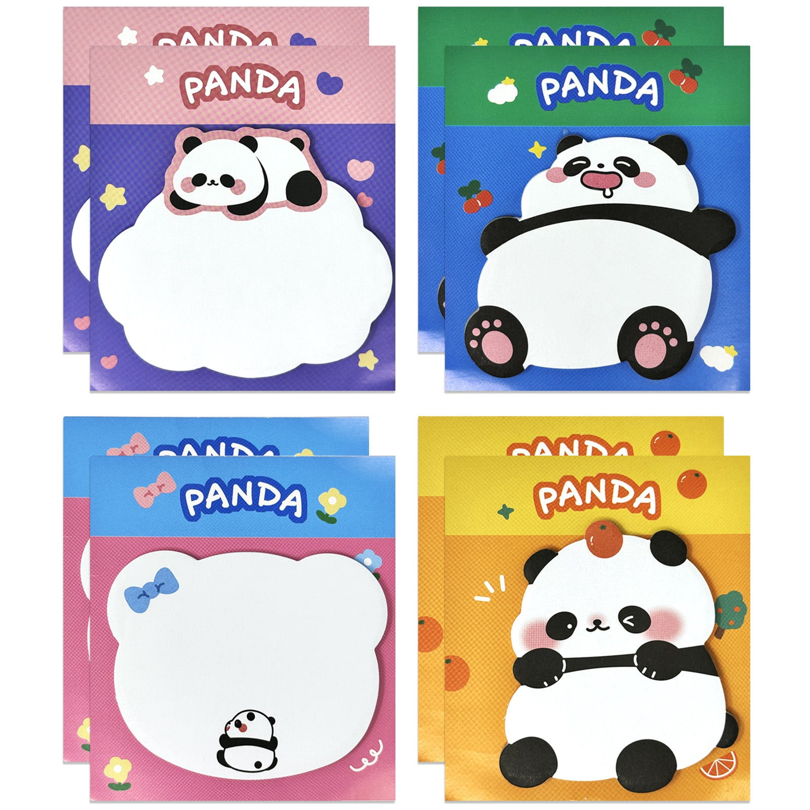Wrapables Cute Panda Sticky Notes, Adhesive Memo Notepads for Home ...