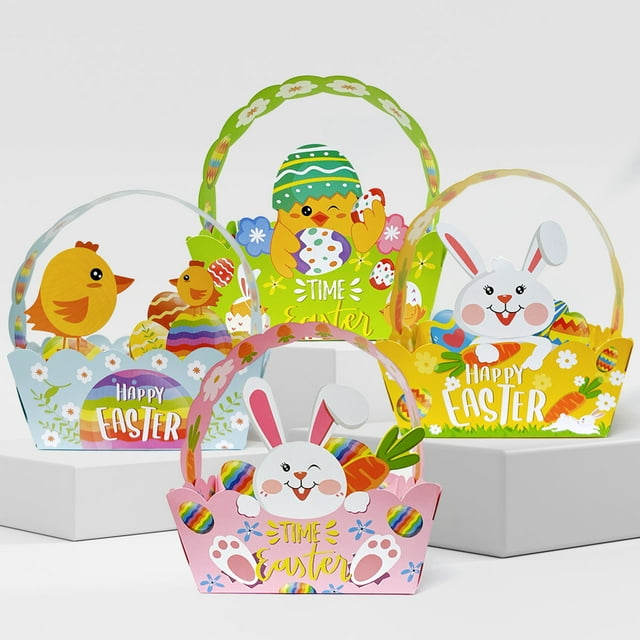 Wrapables Easter Gift Baskets with Handle, Treat Boxes for Eggs ...
