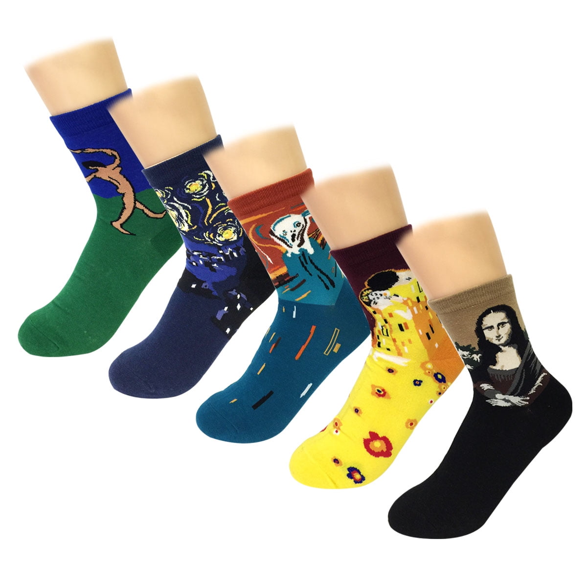 Wrapables® Famous Painting Masterpiece Artwork Crew Socks (5 pairs ...