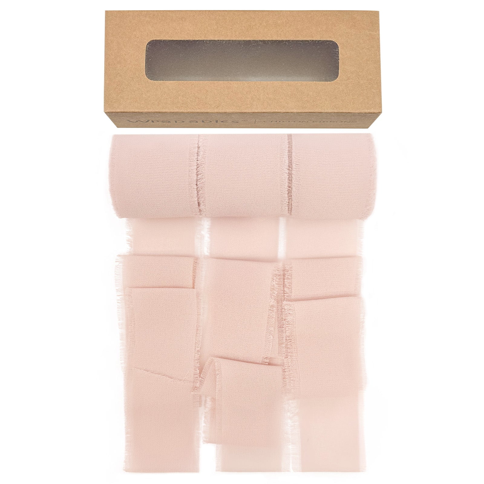 Wrapables Fringe Chiffon Ribbons, 1.5 Inch x 21 Yd Frayed Edges Chiffon ...