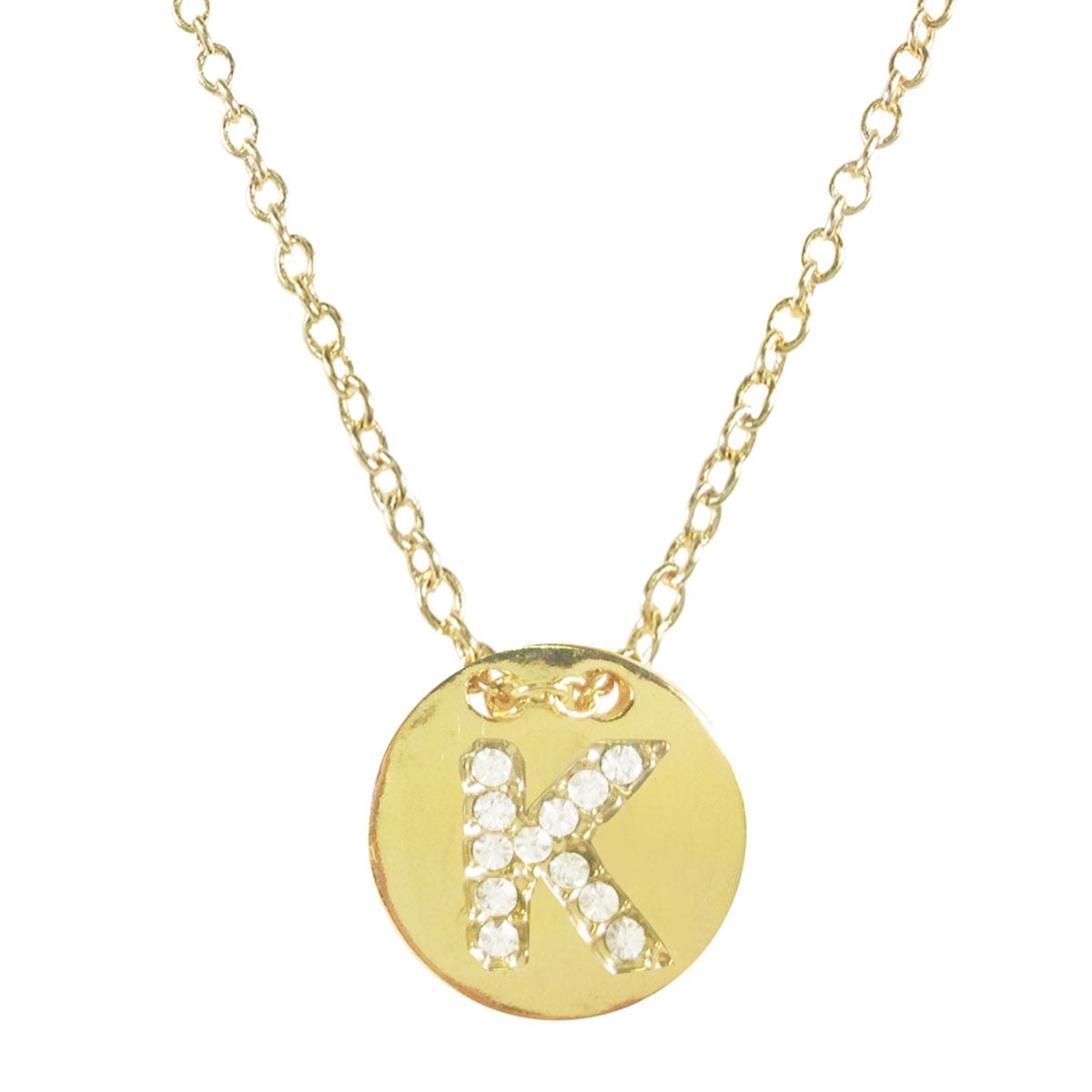 Wrapables® Gold Plated Initial Letter Pendant Necklace, Letter K ...