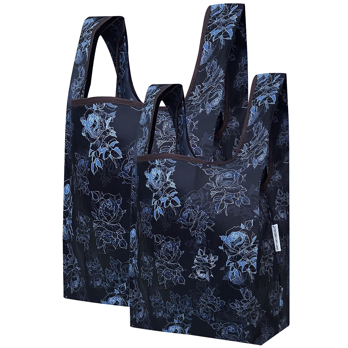 Wrapables JoliBag Collection Reusable Shopping Bag (Set of 2), Black ...