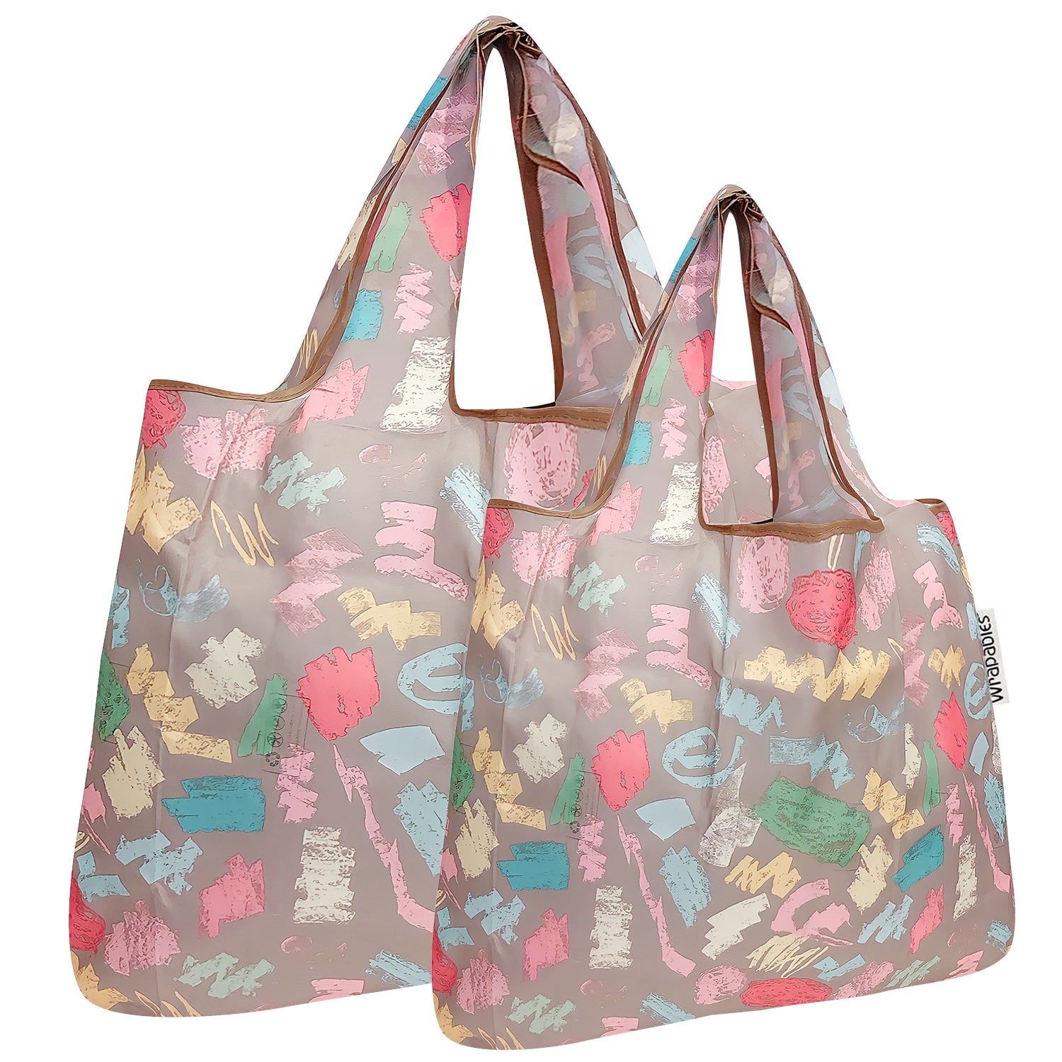 Wrapables Large & Small Foldable Tote Nylon Reusable Grocery Bags, Set ...