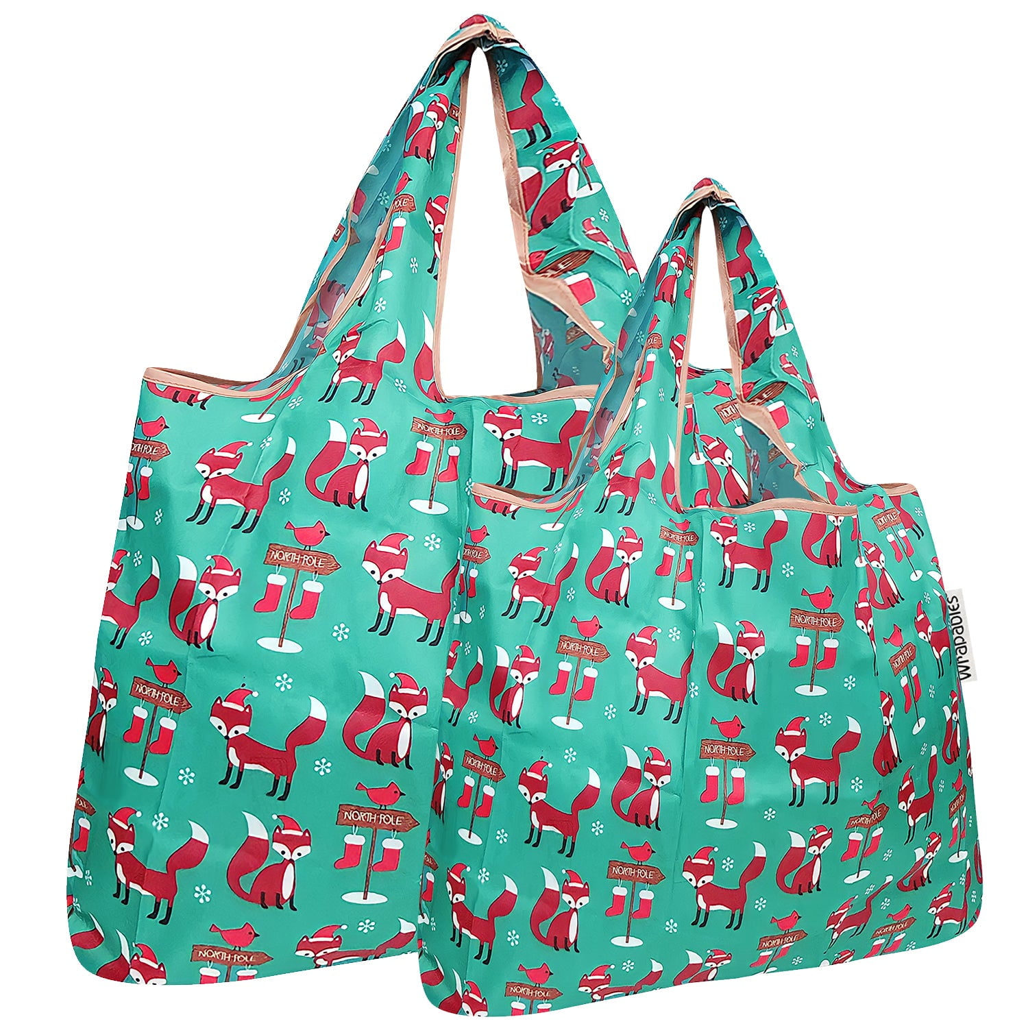 Wrapables Large & Small Foldable Tote Nylon Reusable Grocery Bags, Set ...