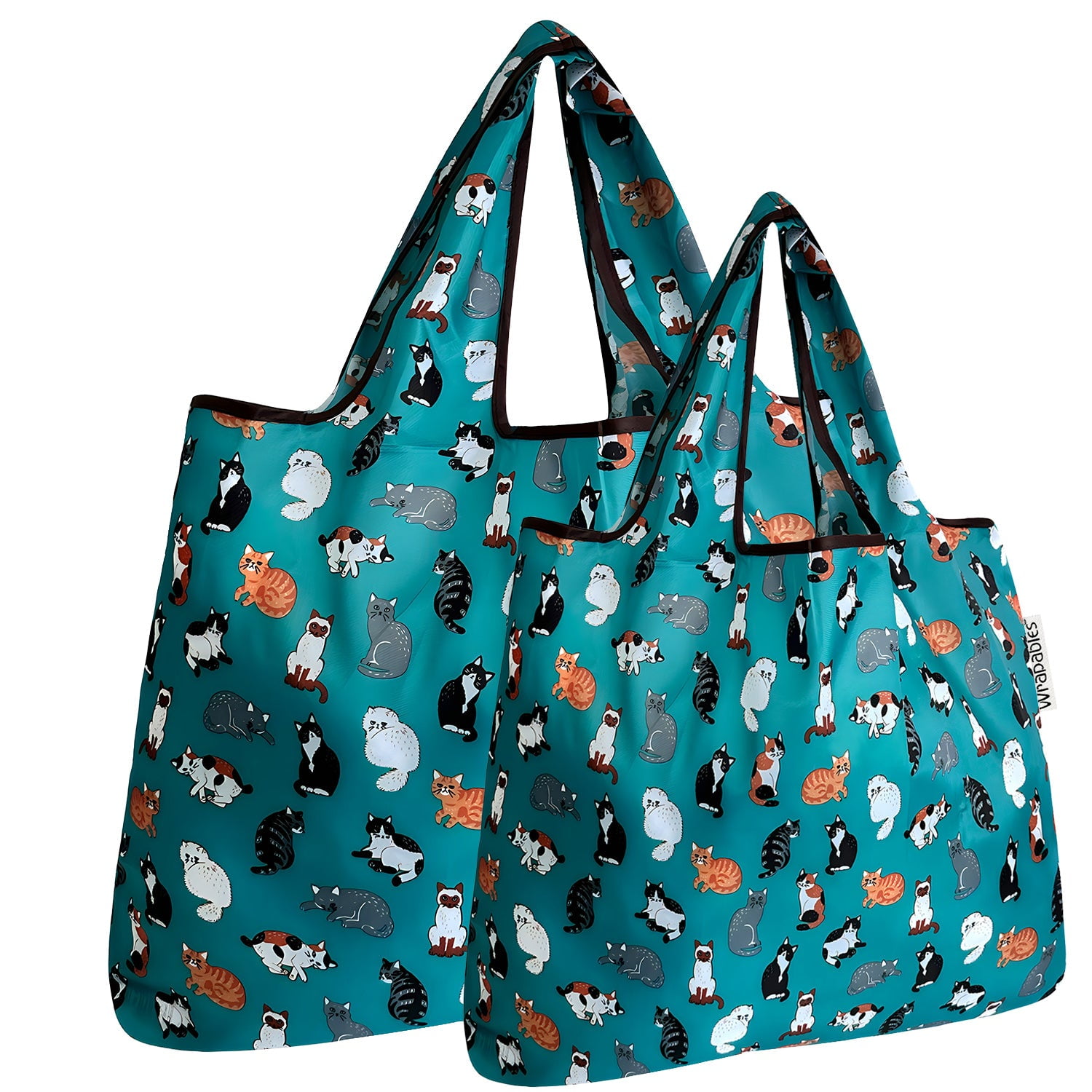 Wrapables Large & Small Foldable Tote Nylon Reusable Grocery Bags, Set ...