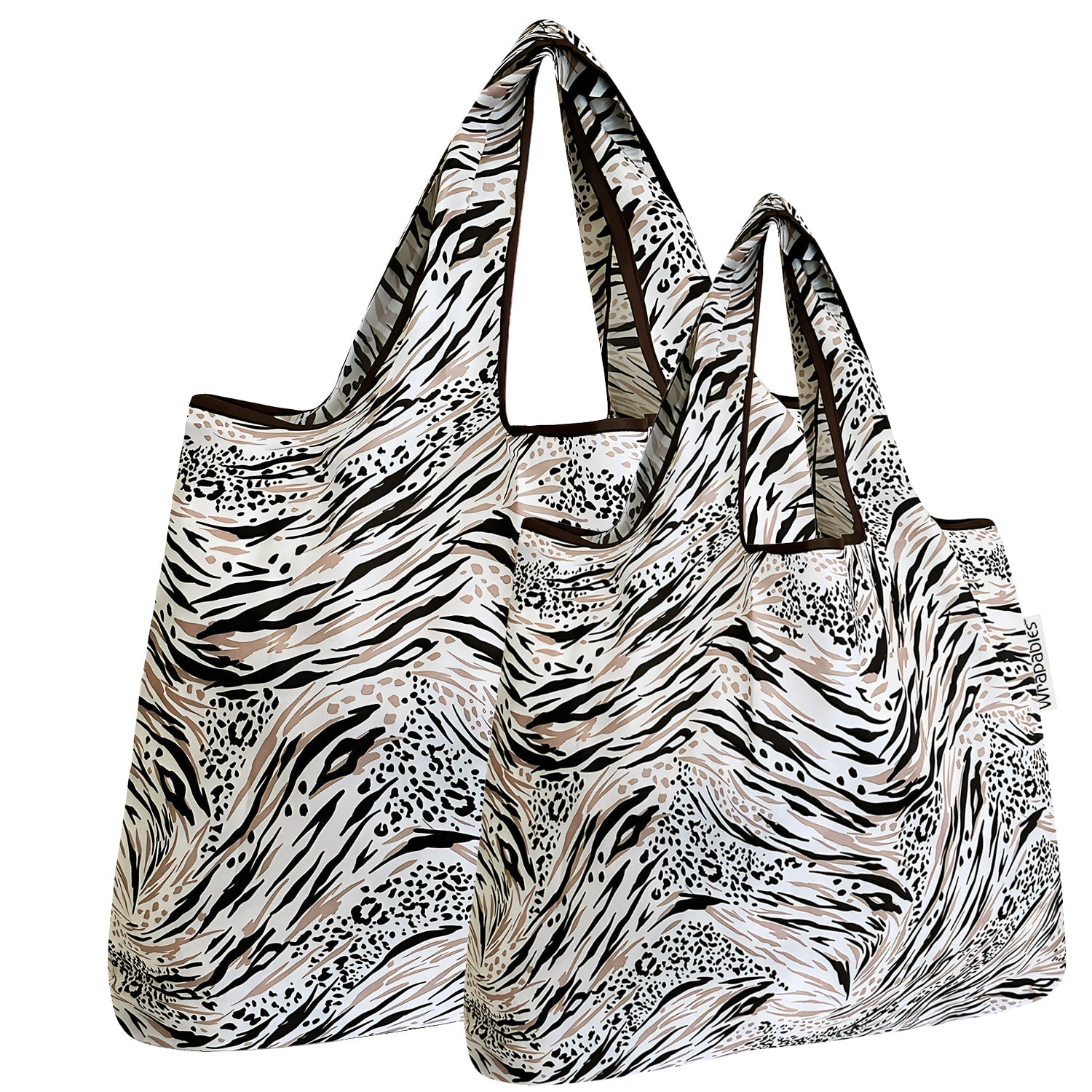 Wrapables Large & Small Foldable Tote Nylon Reusable Grocery Bags, Set ...