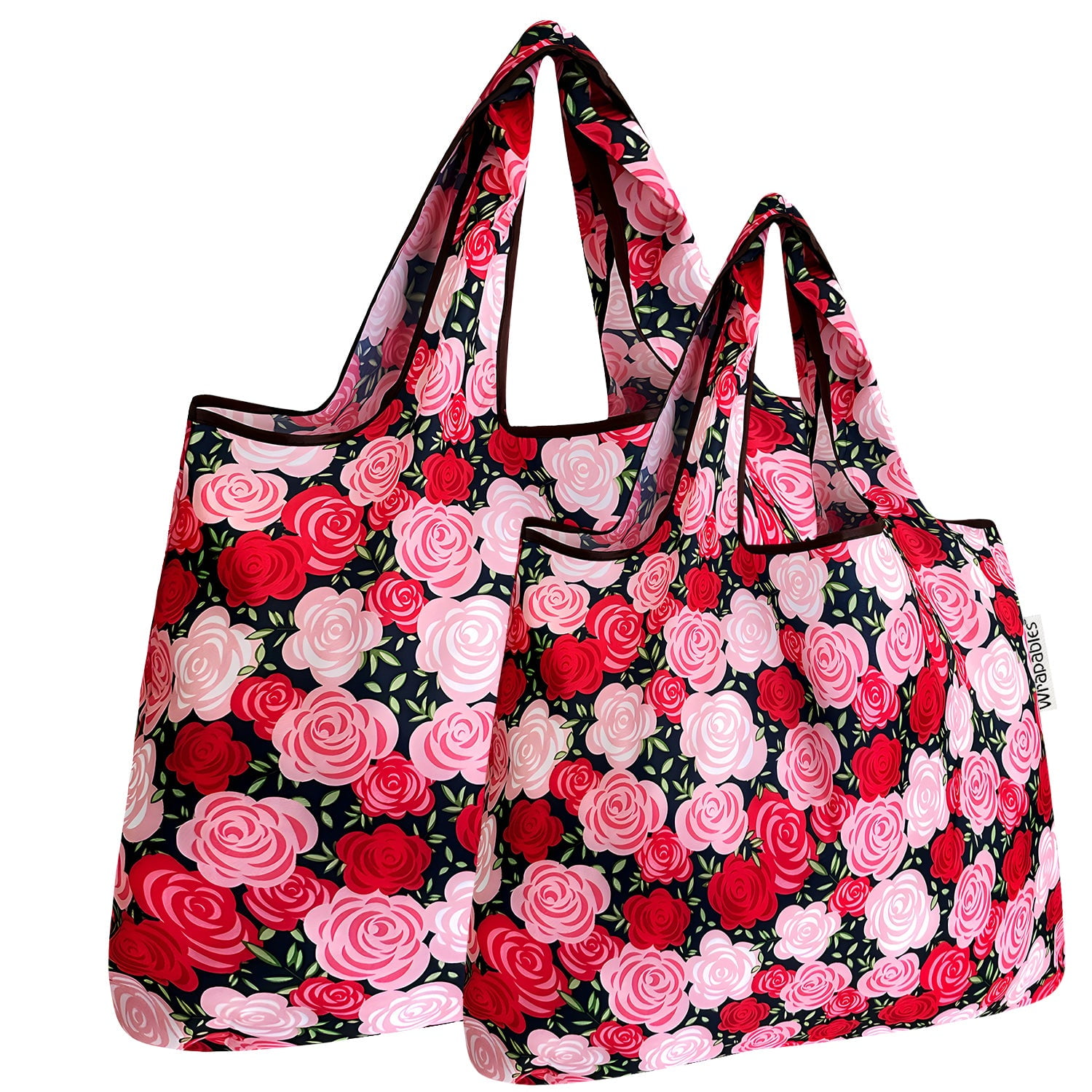 Wrapables Large & Small Foldable Tote Nylon Reusable Grocery Bags, Set ...