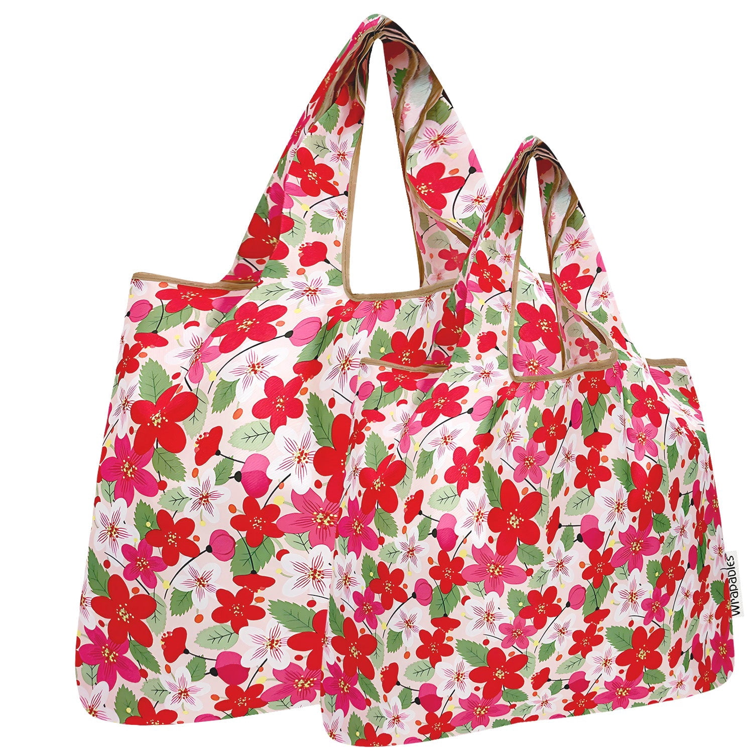 Wrapables Large & Small Foldable Tote Nylon Reusable Grocery Bags, Set ...