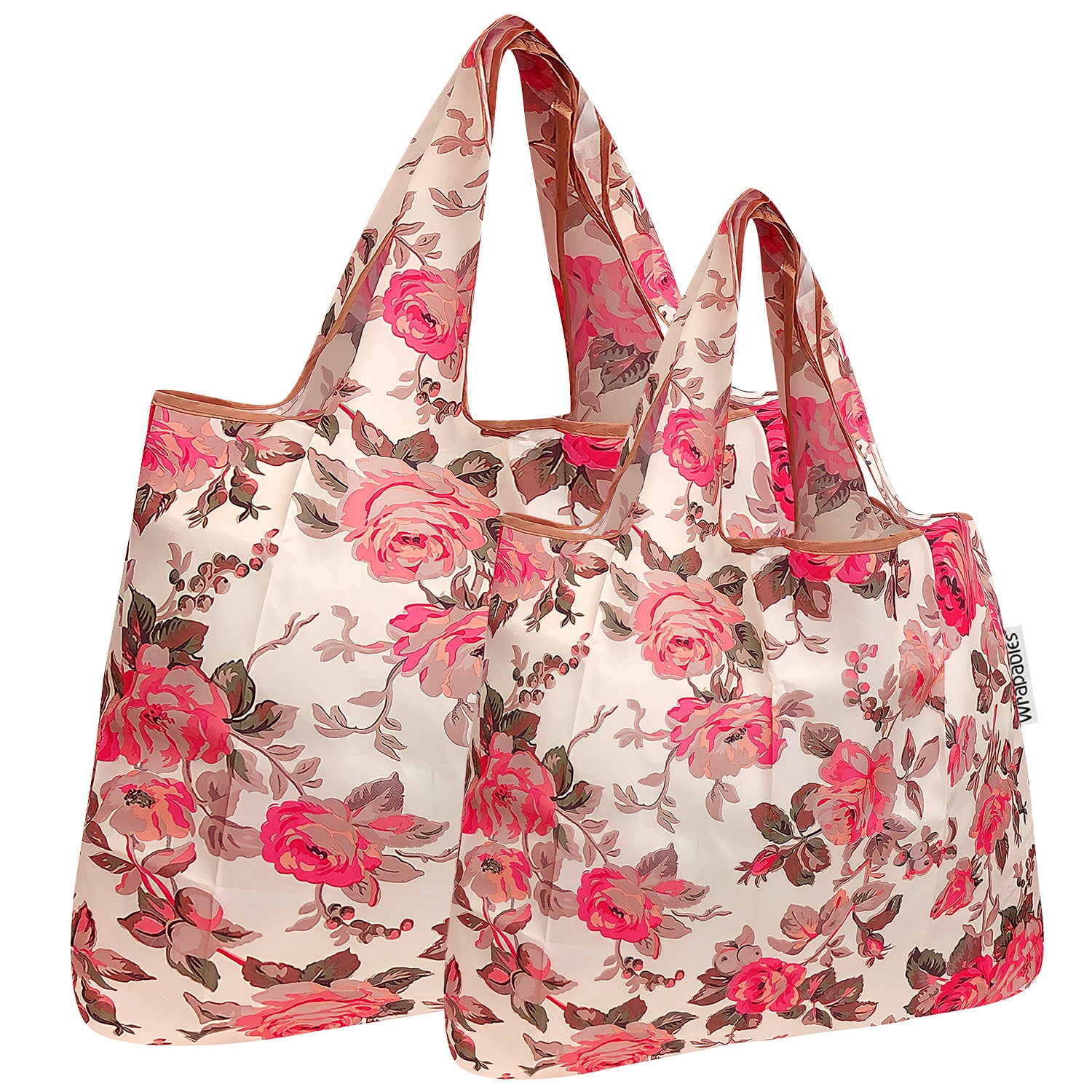 Wrapables Large & Small Foldable Tote Nylon Reusable Grocery Bags, Set ...