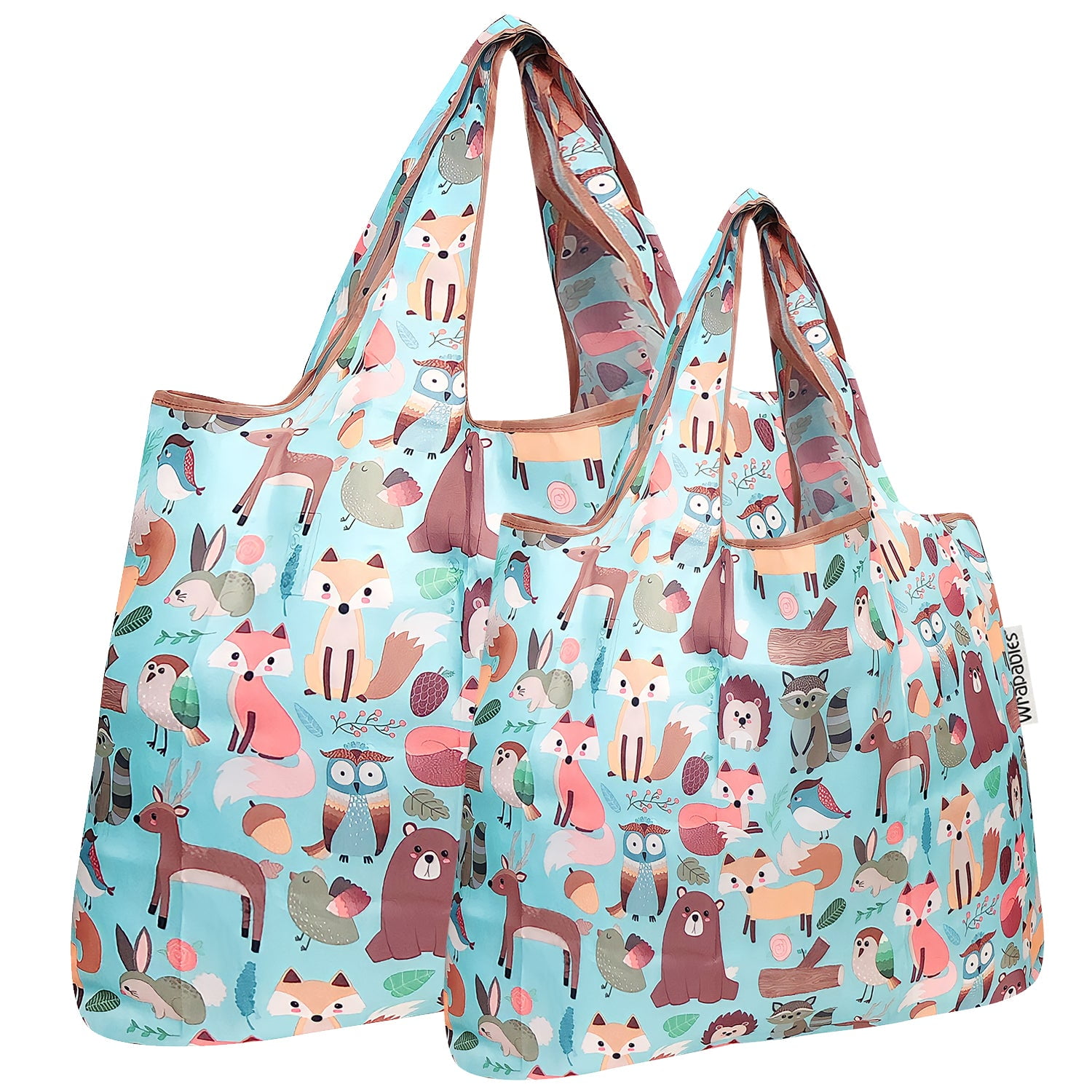 Wrapables Large & Small Foldable Tote Nylon Reusable Grocery Bags, Set ...