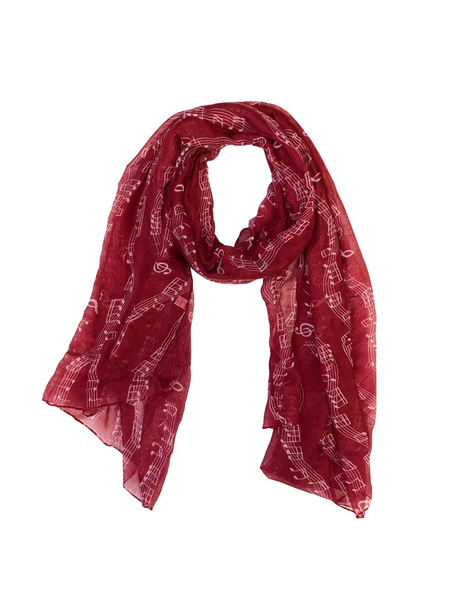 Wrapables® Lightweight Musical Notes Long Scarf, Red - Walmart.com