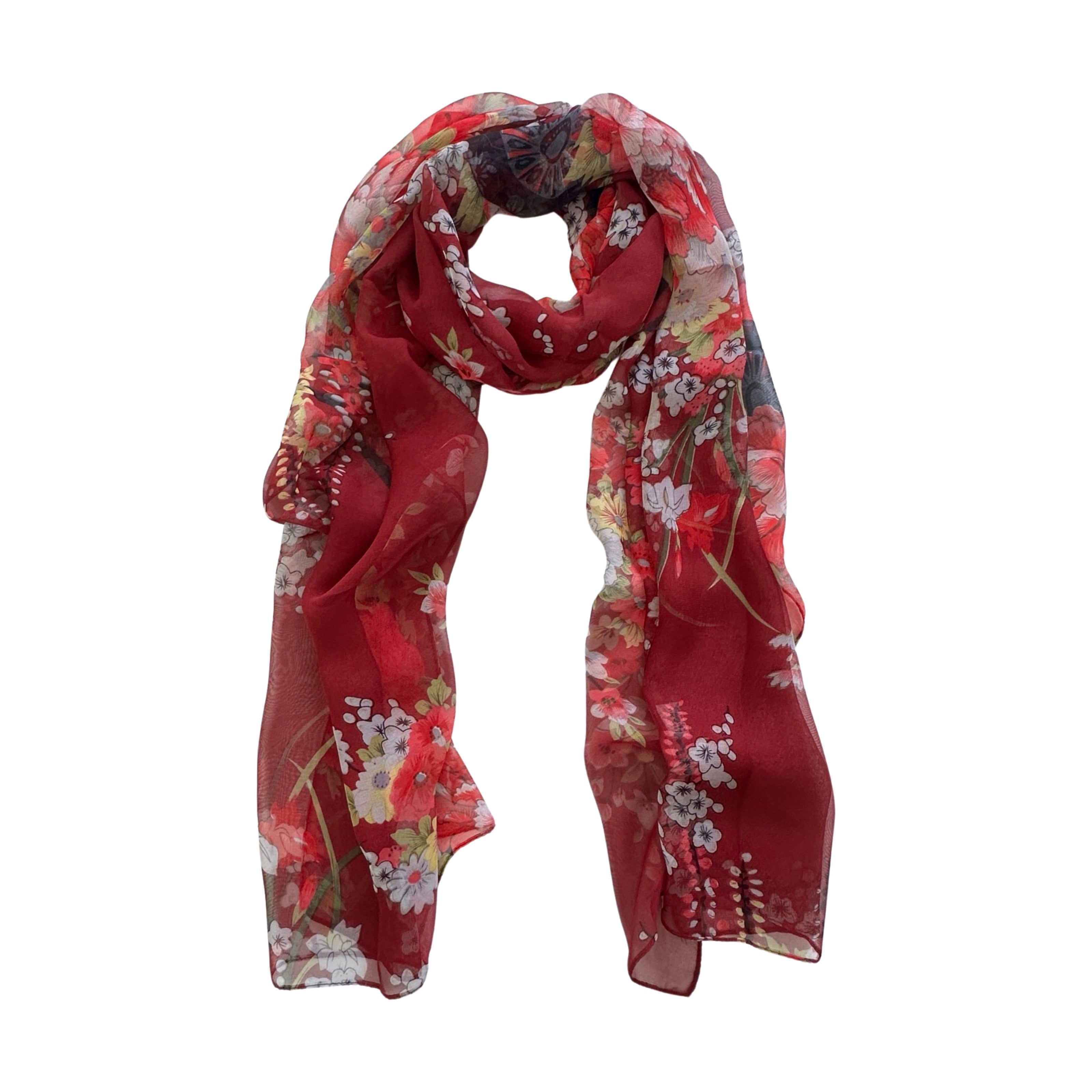 Wrapables Lightweight Sheer Silky Feeling Georgette Scarf, Bouquet on ...