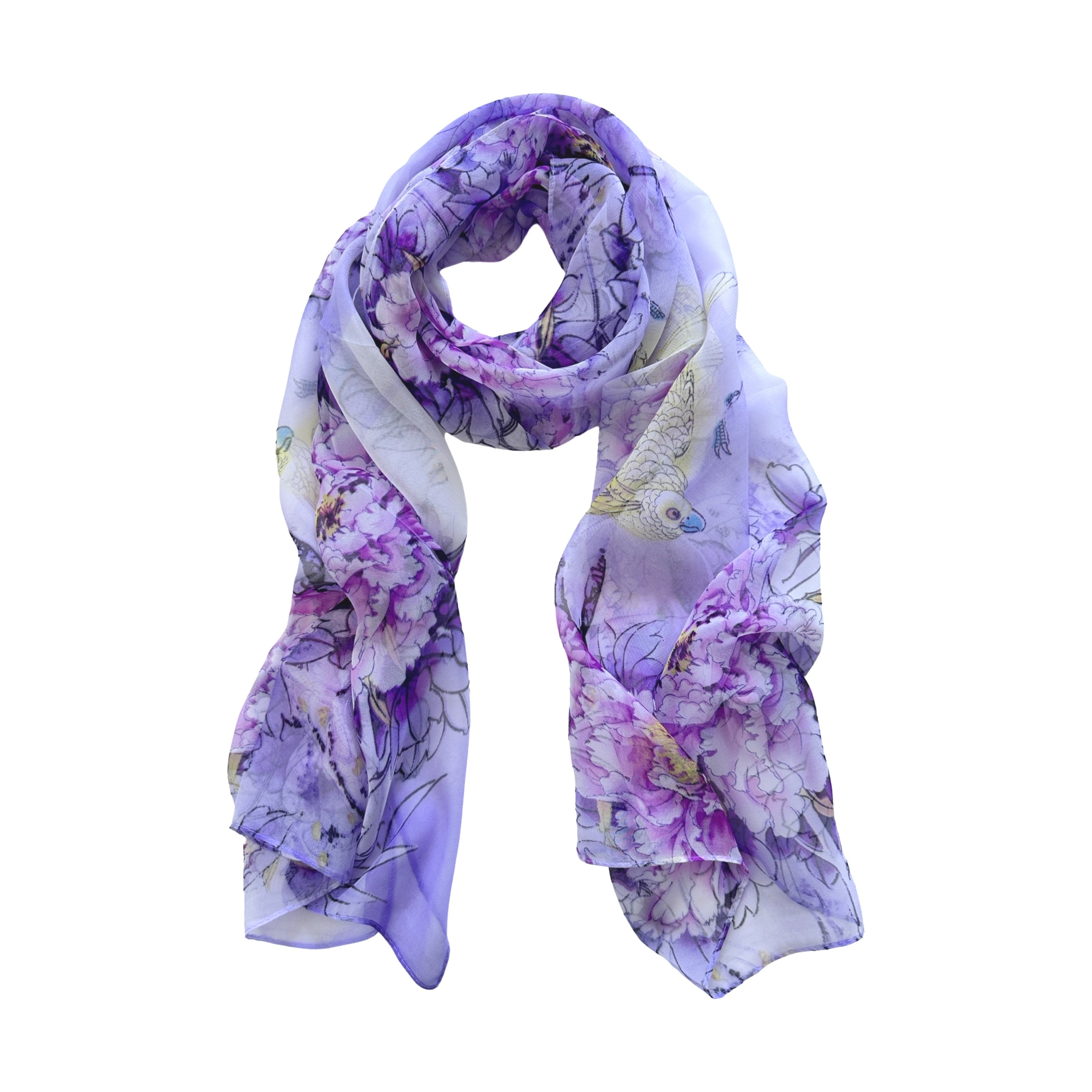 Wrapables Lightweight Sheer Silky Feeling Georgette Scarf, Lavender ...