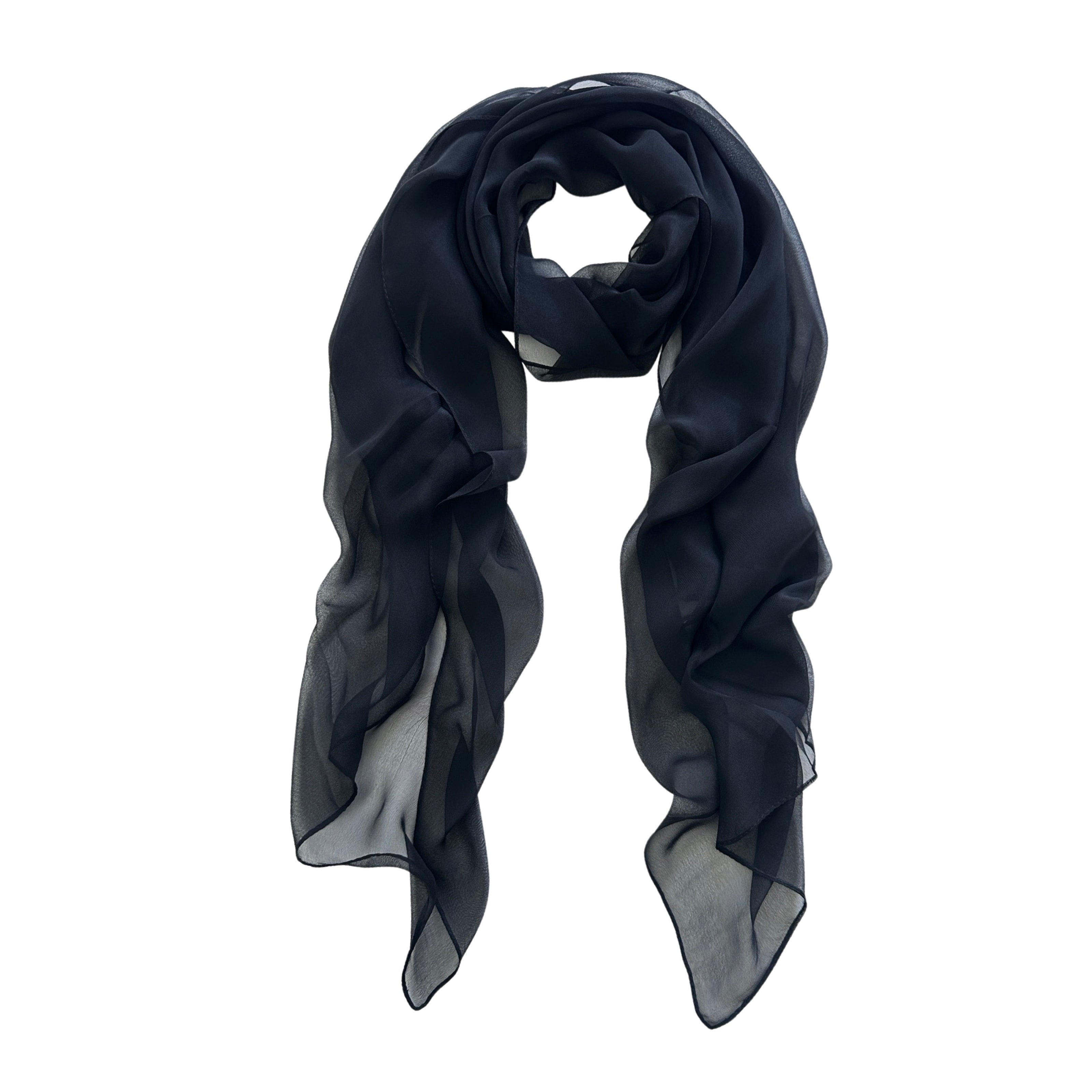 Wrapables Lightweight Sheer Solid Color Georgette Scarf, Black ...