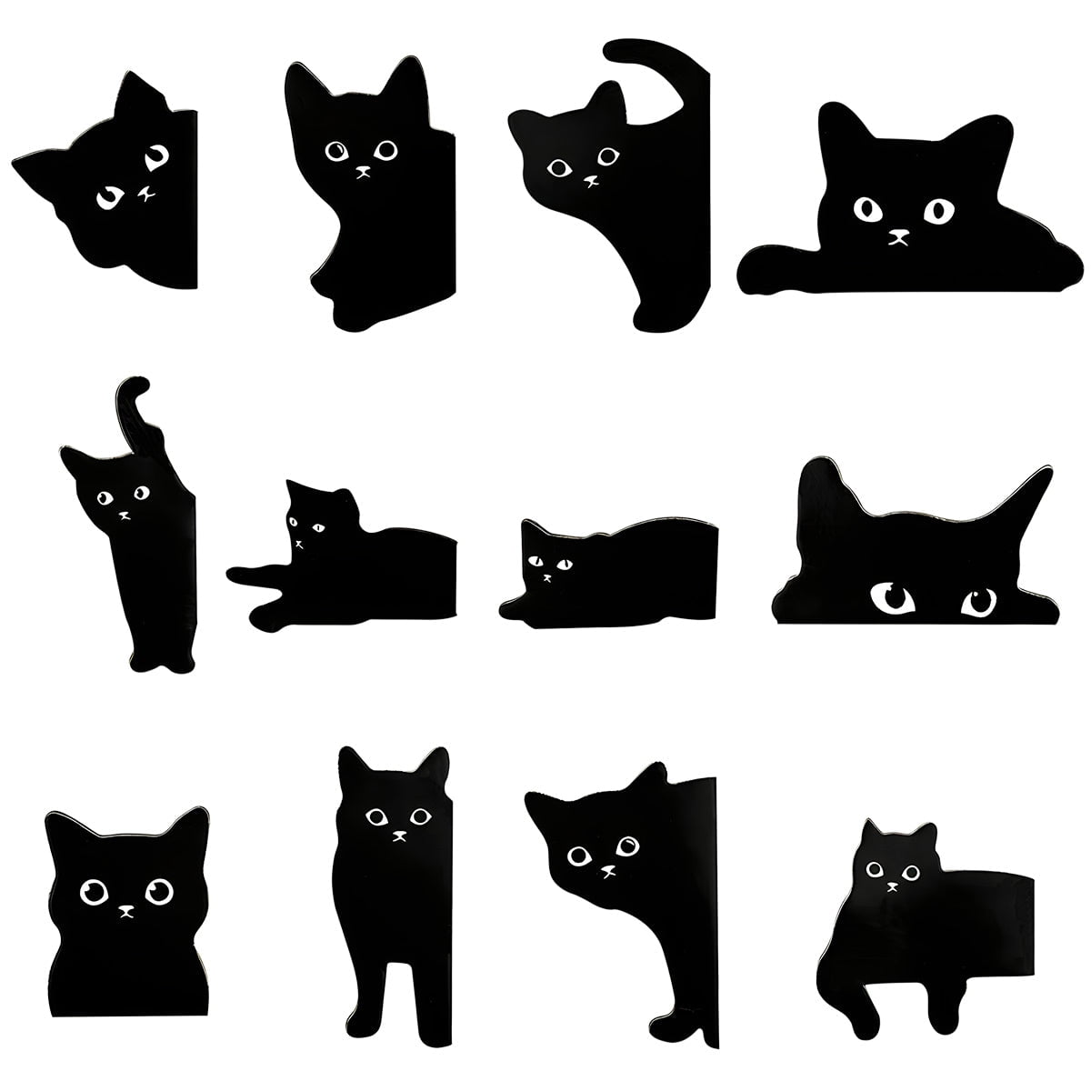Wrapables Magnetic Black Cat Bookmarks, Page Marker, Foldable Cat Page ...