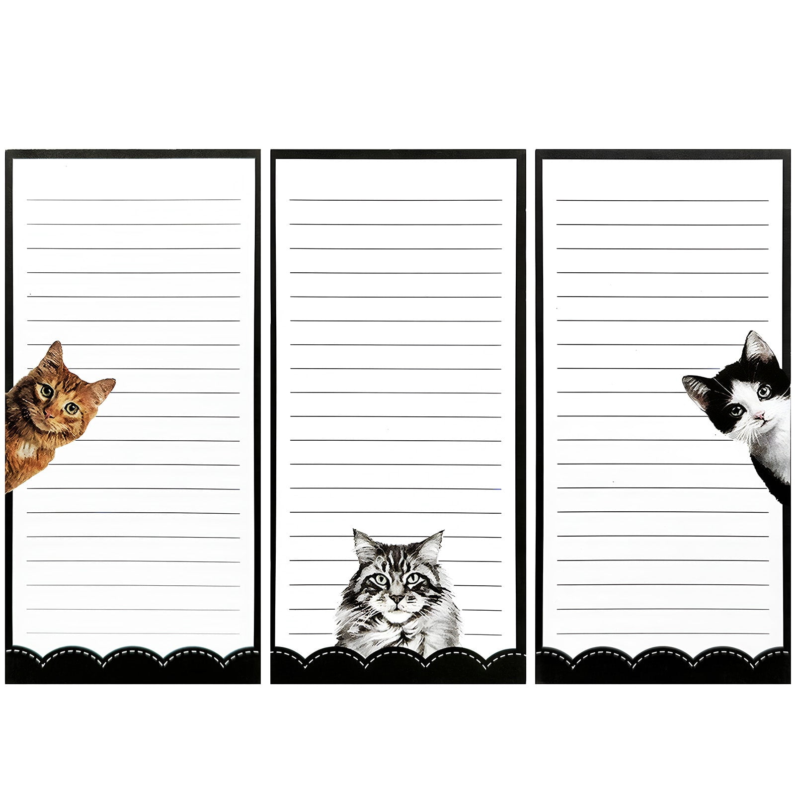 Wrapables Magnetic Notepads for Refrigerator, Cats Design, Set of 3 ...