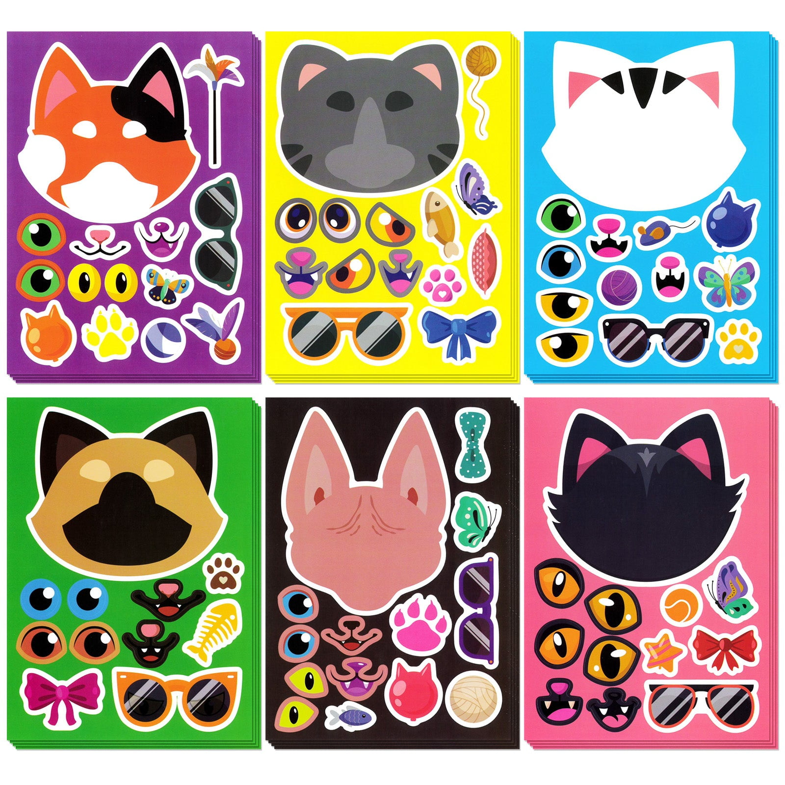 Wrapables Make Your Own Sticker Sheets, DIY Make a Face Animal, Food ...