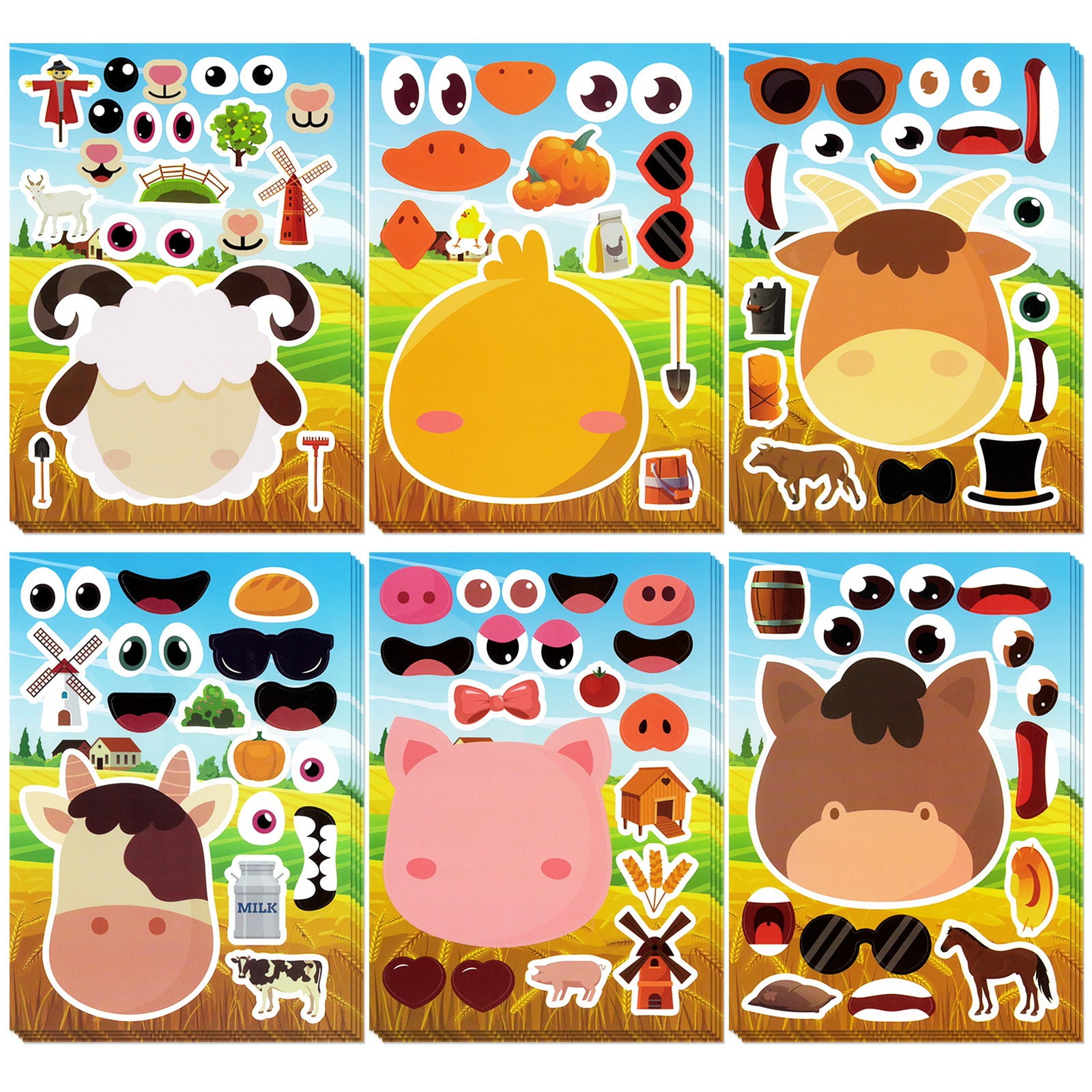 Wrapables Make Your Own Sticker Sheets, DIY Make a Face Animal, Food ...