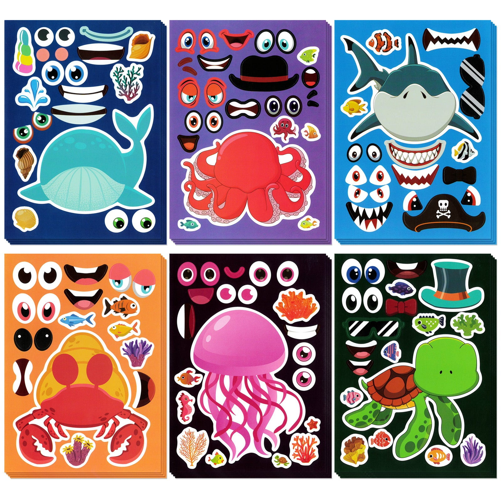 Wrapables Make Your Own Sticker Sheets, DIY Make a Face Animal, Food ...