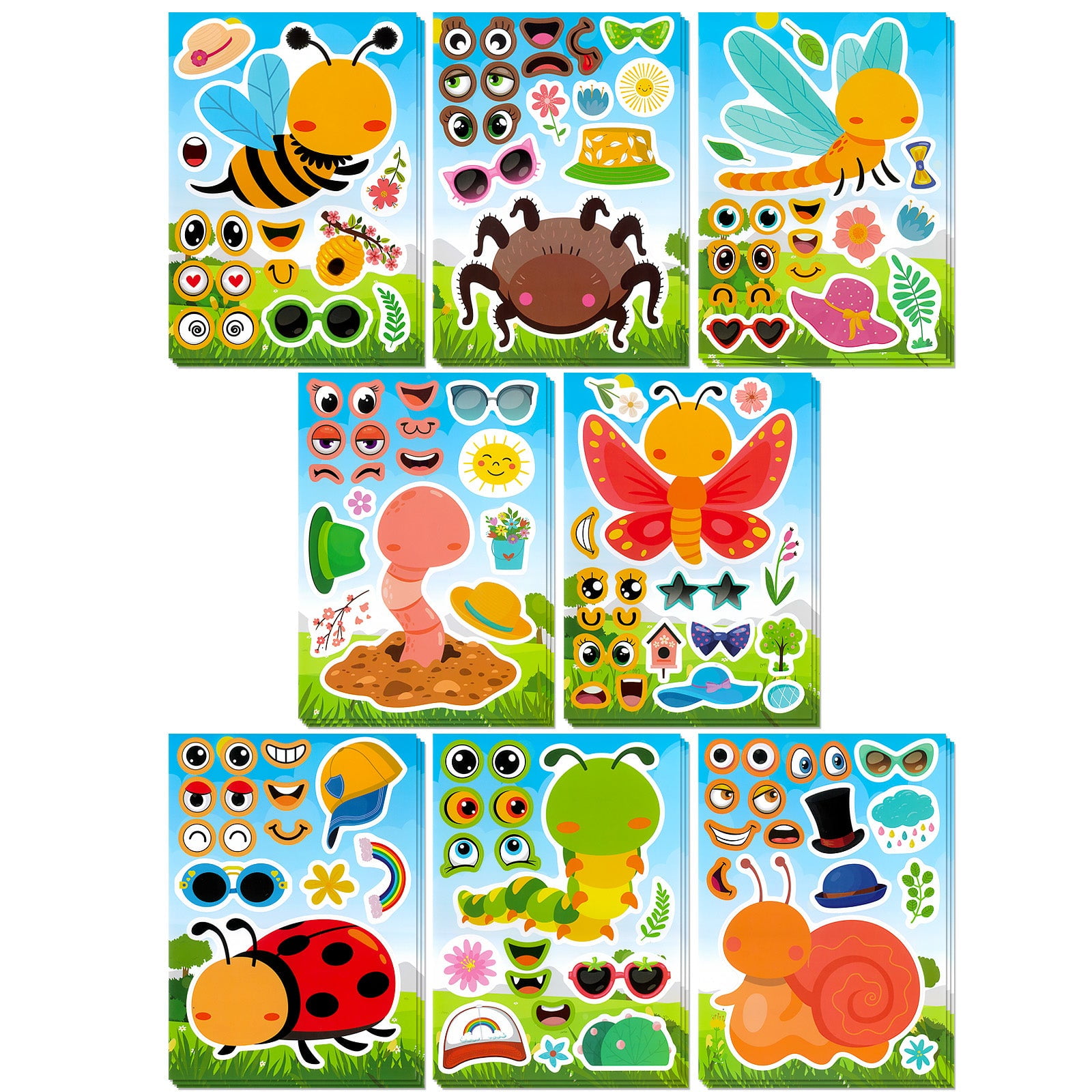 Wrapables Make a Face Stickers, Make Your Own Animal, Food, Dress-Up ...