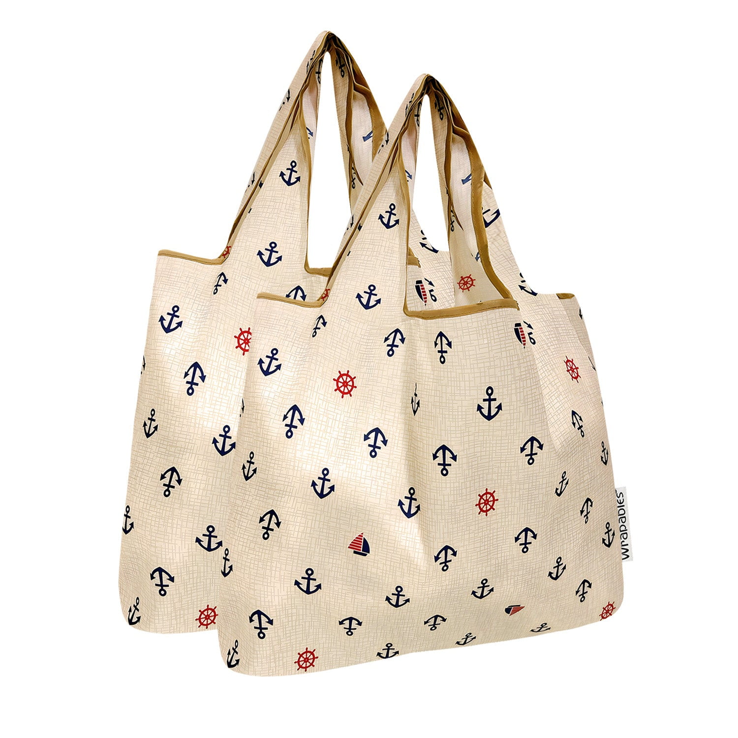 Wrapables Medium Foldable Tote Nylon Reusable Grocery Bag (Set of 2 ...