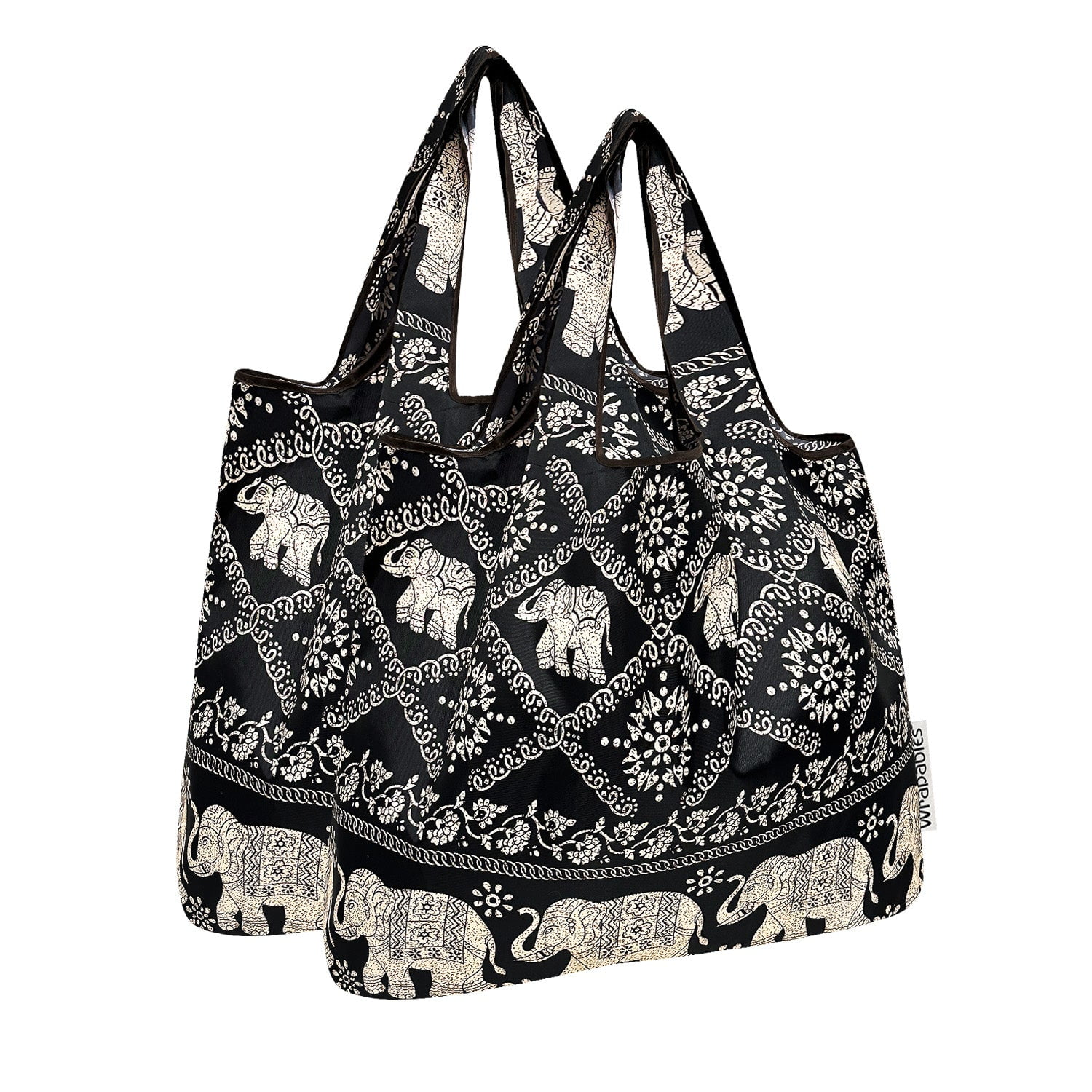 Wrapables Medium Foldable Tote Nylon Reusable Grocery Bag (Set of 2 ...