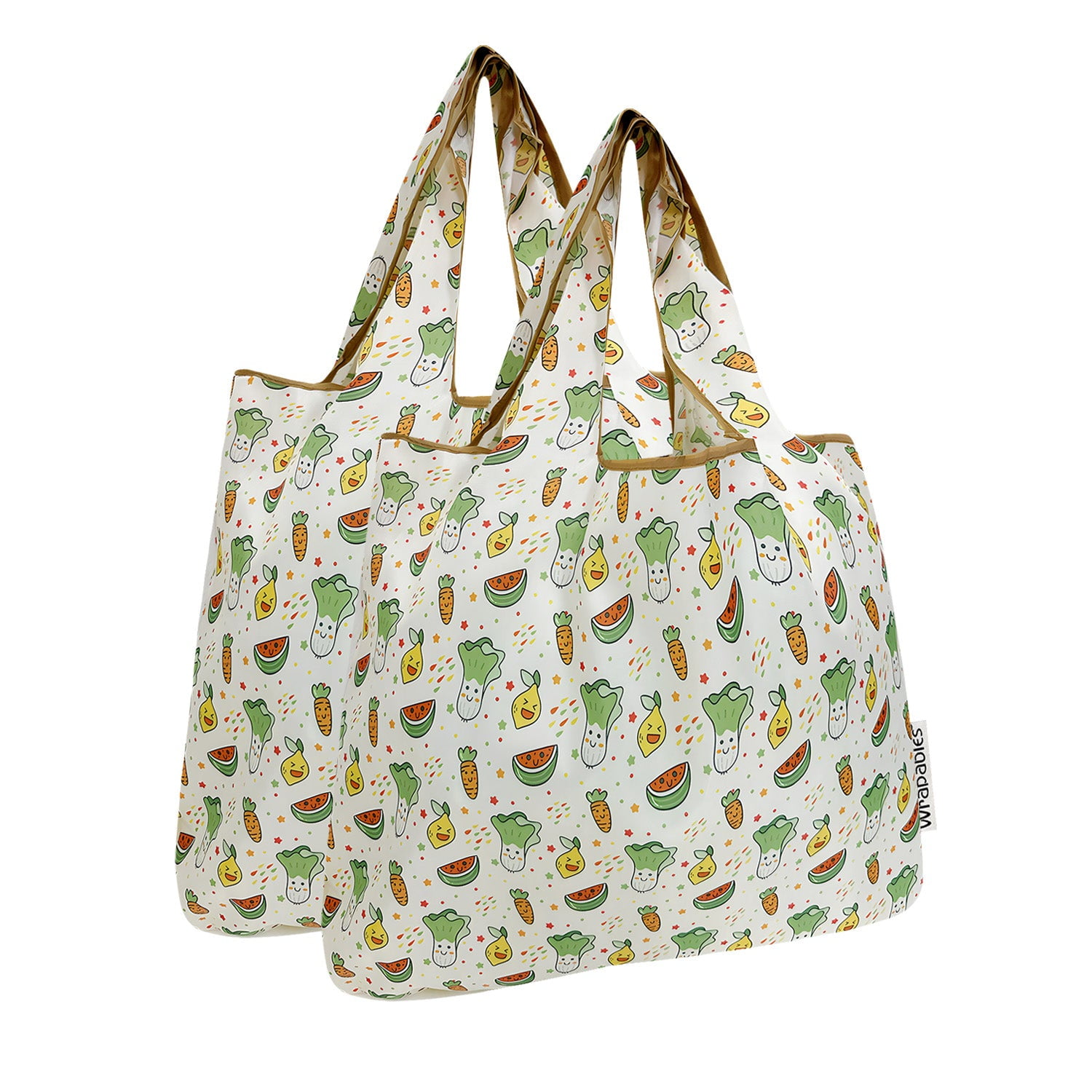 Wrapables Medium Foldable Tote Nylon Reusable Grocery Bag (Set of 2 ...