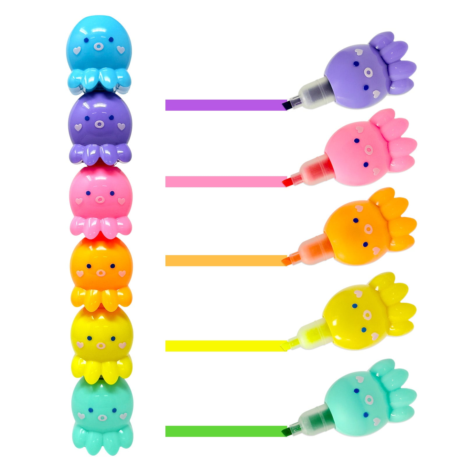 Wrapables Mini Stackable Highlighters, Cute Multi-color Markers ...
