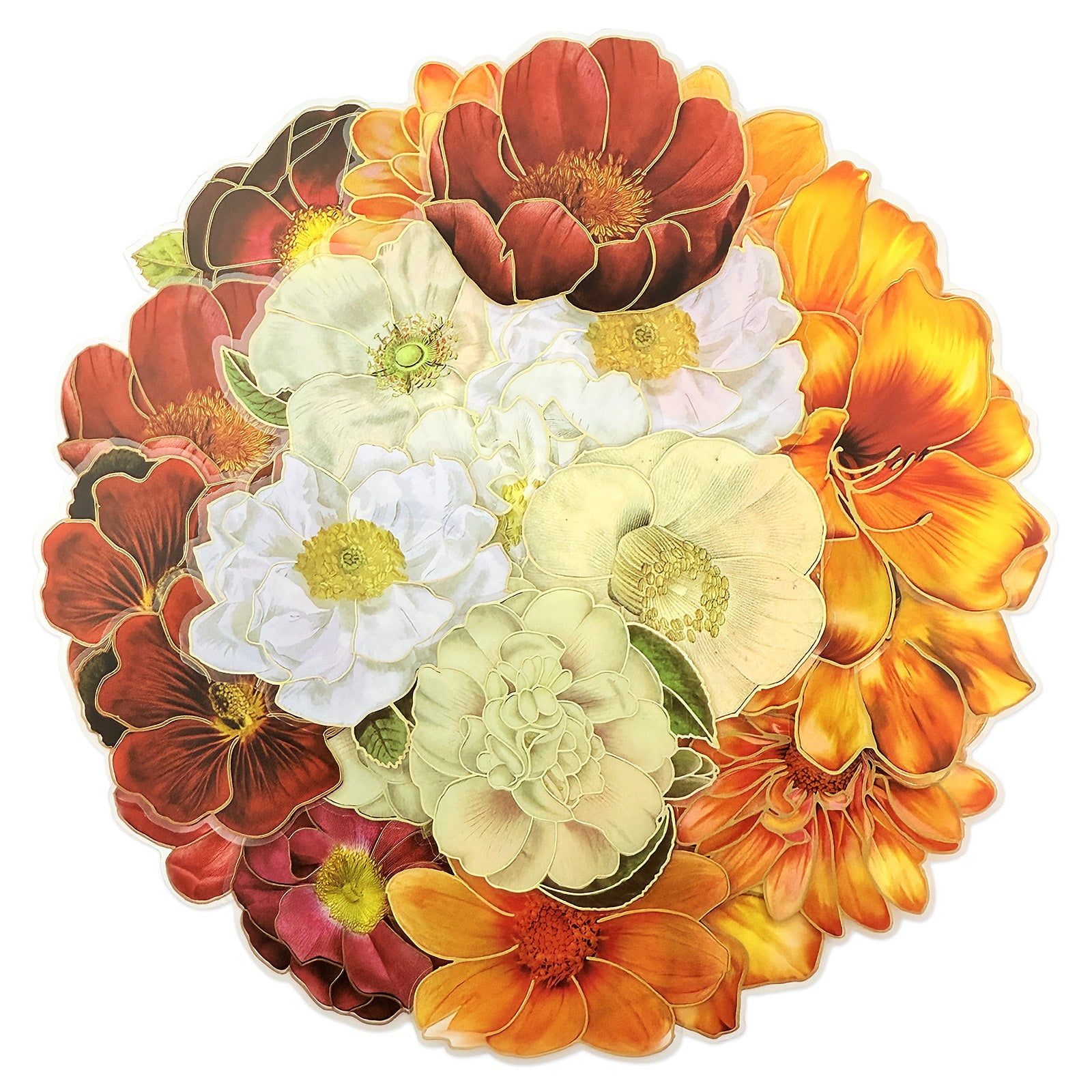 Wrapables PET Floral Stickers with Holographic Outlines for ...