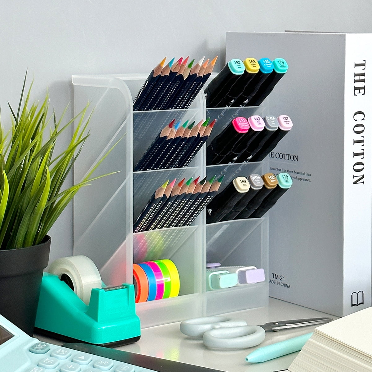 Wrapables Pen Organizer with 4 Compartments Desk Storage Organizer for ...