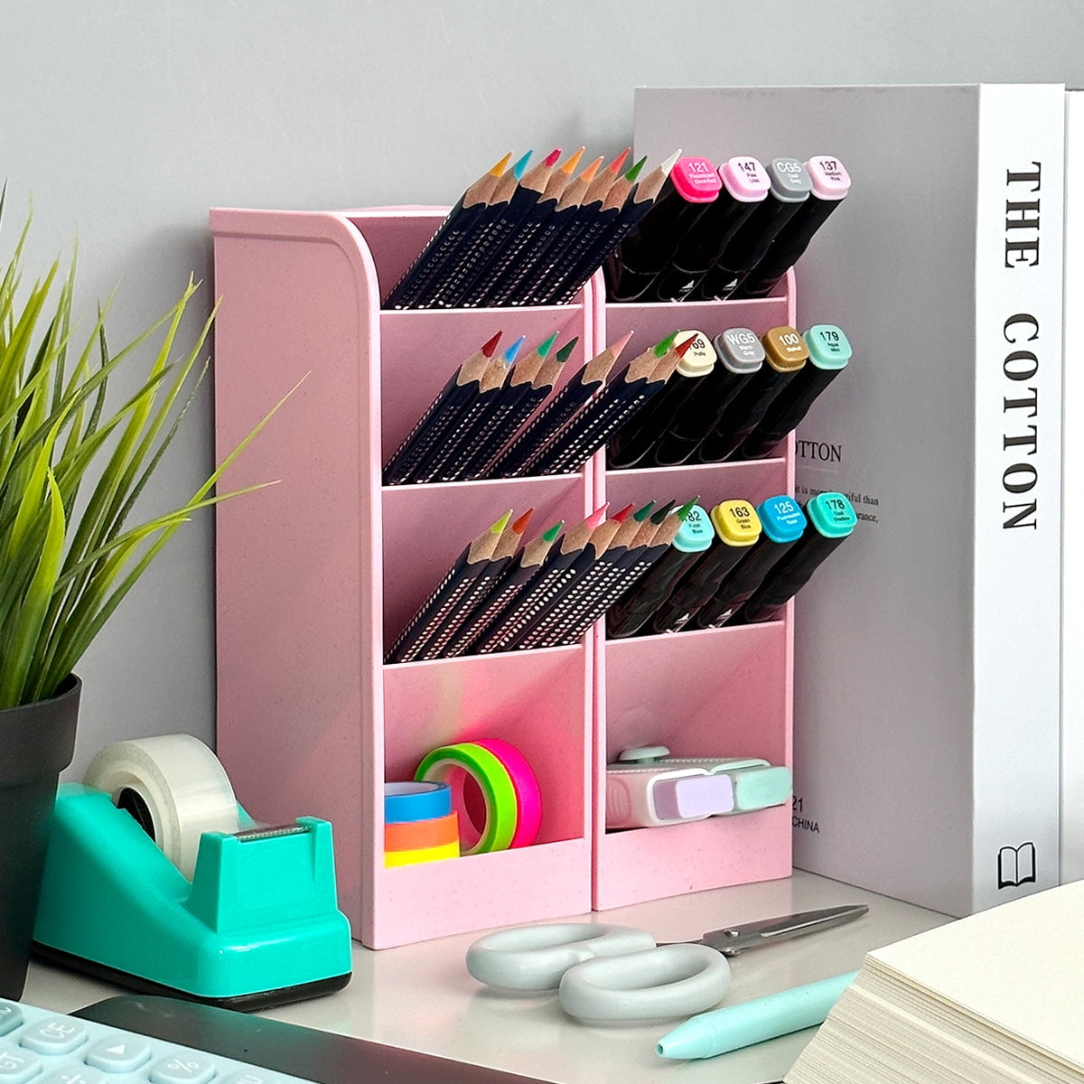 Wrapables Pen Organizer with 4 Compartments Desk Storage Organizer for ...