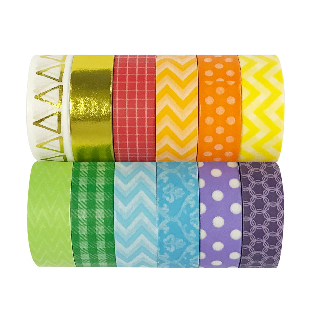 Wrapables Rainbow Bright Washi Tapes, set of 12 - Walmart.com