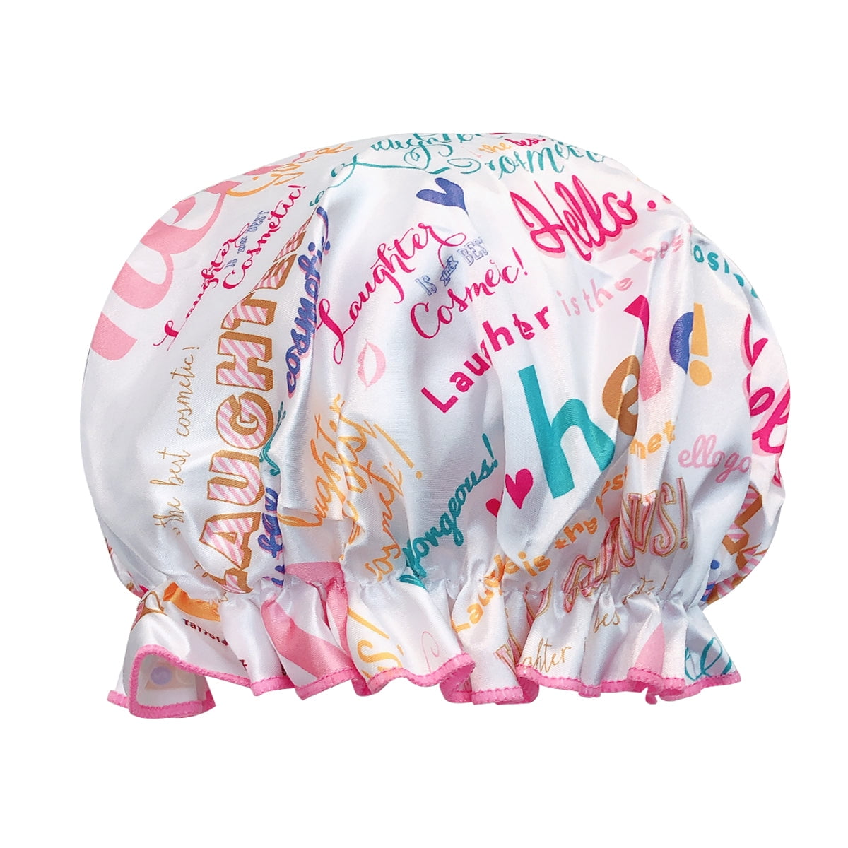 Wrapables Reusable Women's Waterproof Shower Caps for Long Hair, Hello ...