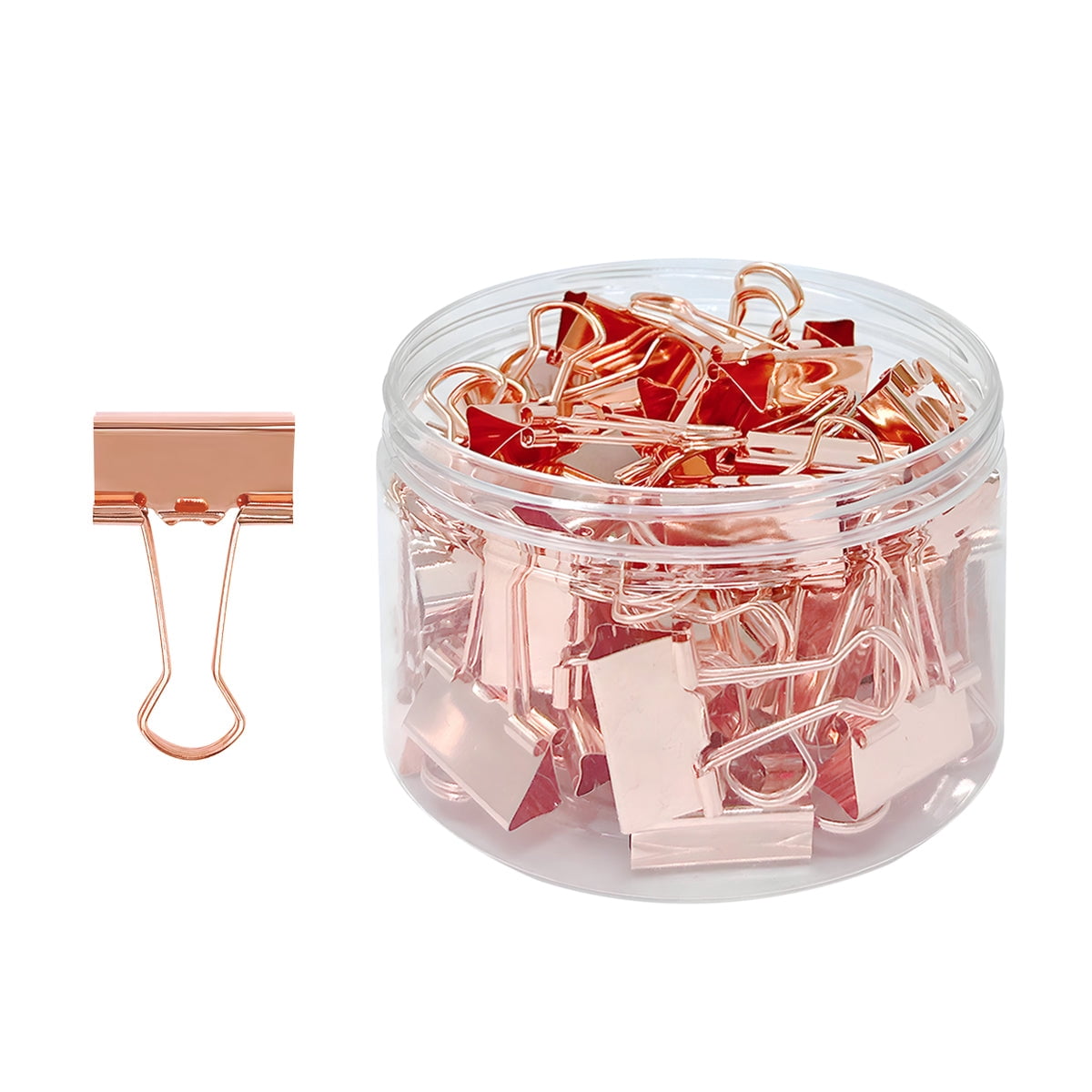 Wrapables Rose Gold Binder Clips for Office, Paper Clamps, Paper Clips ...
