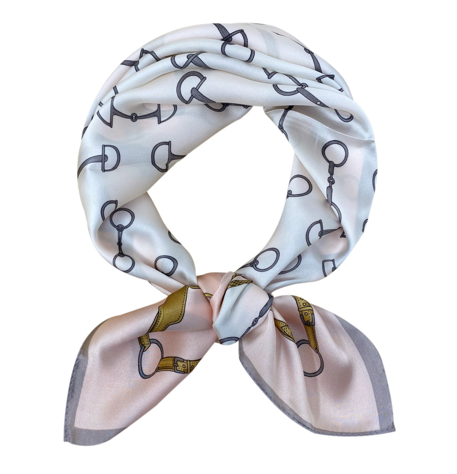 Wrapables Satin Neckerchief Square Scarf 26.5 x 26.5 Inches, Stirrups ...