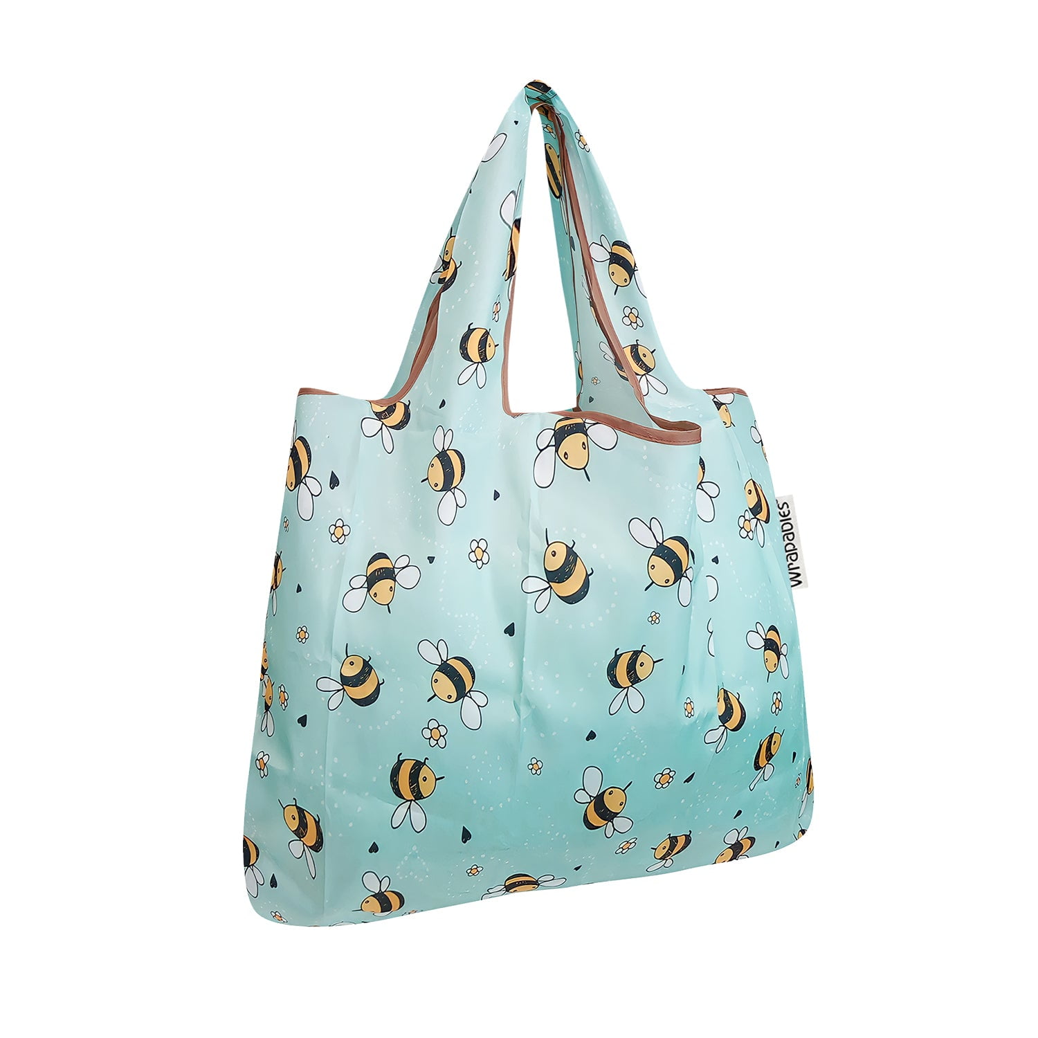 Wrapables Small Foldable Tote Nylon Reusable Grocery Bags, Bumble Bees ...