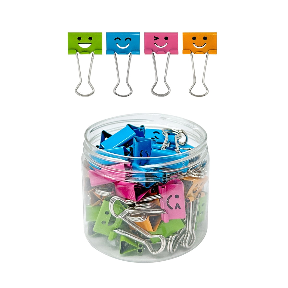 Wrapables Smiling Face Binder Clips for Office, Paper Clamps, Paper ...