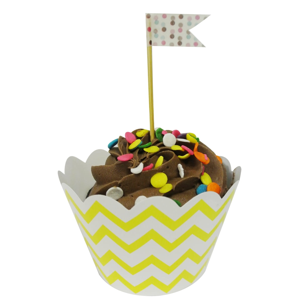 Wrapables® Standard Size Chevron Cupcake Wrappers (Set of 20), Yellow ...