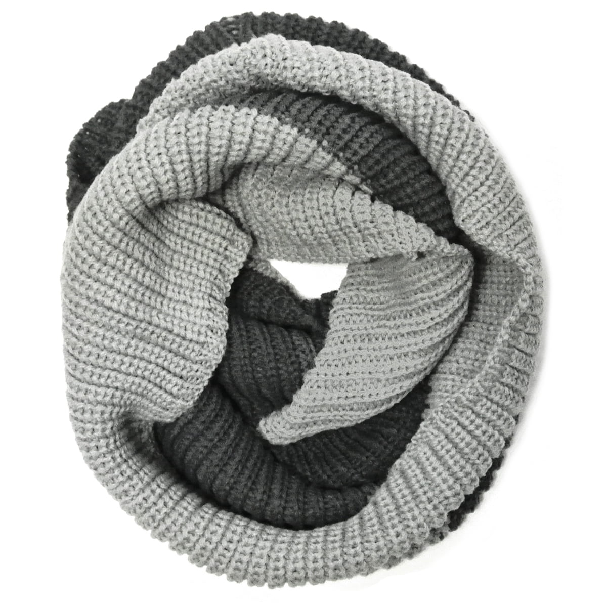 Wrapables® Thick Knitted Winter Warm Infinity Scarf, Light and Dark ...