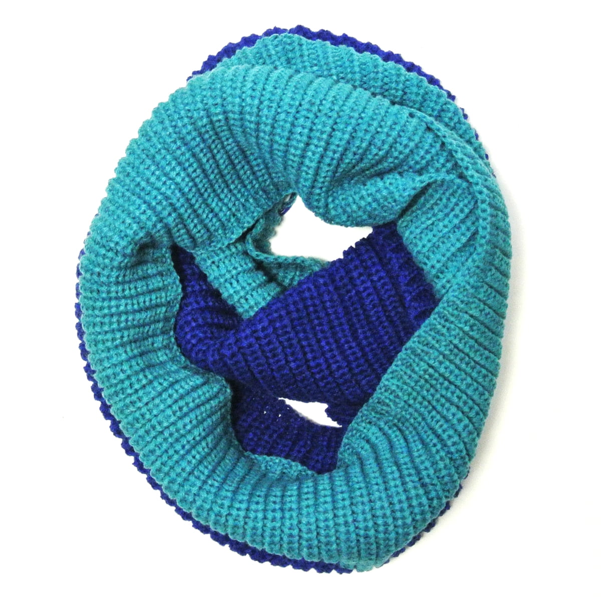 Wrapables® Thick Knitted Winter Warm Infinity Scarf, Turquoise and Blue ...
