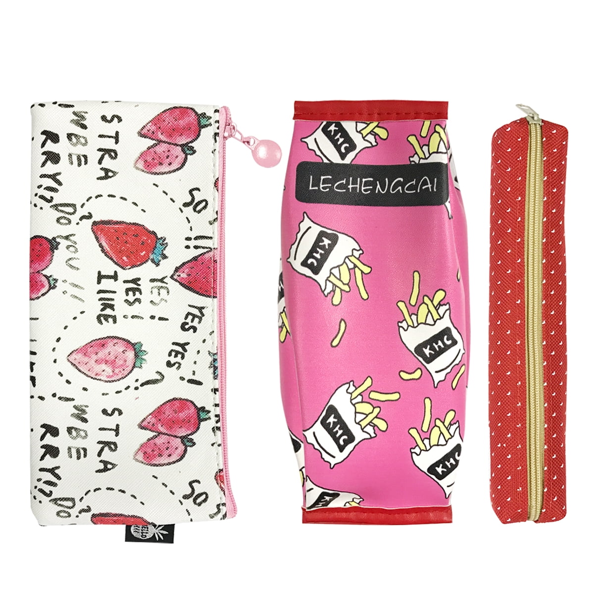 Wrapables® Trendy Food Pencil Case and Stationery Pouches (Set of 3 ...