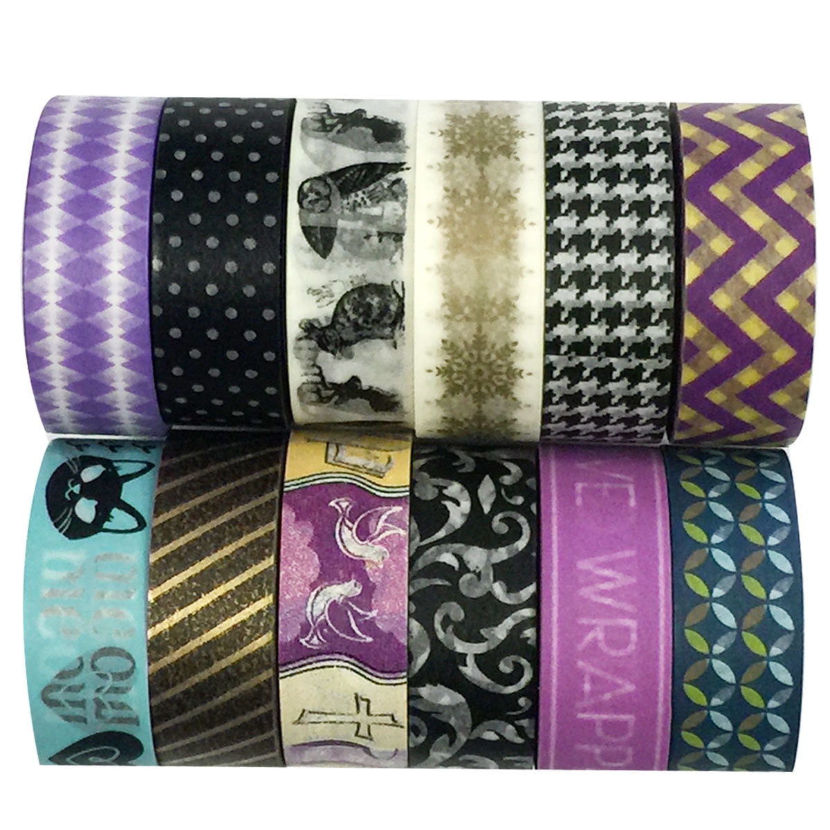 Wrapables Washi Tapes Decorative Masking Tapes, Set of 12, ADSET07 ...