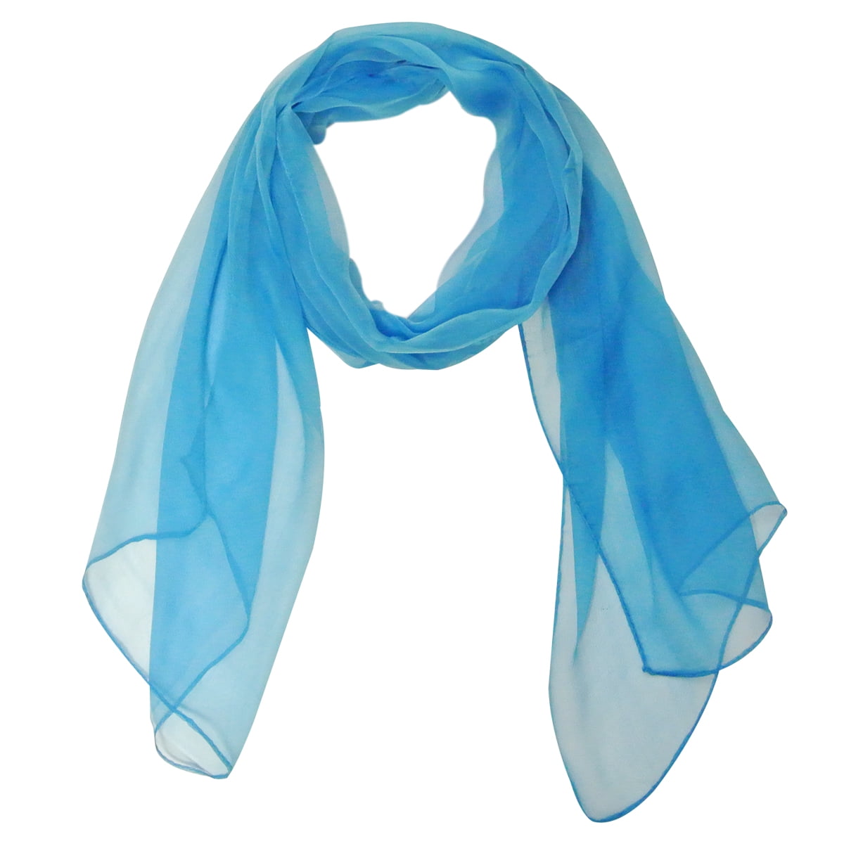 Wrapables® 100% Silk Long Scarf in Peacock Blue, Perfect for Neck and ...
