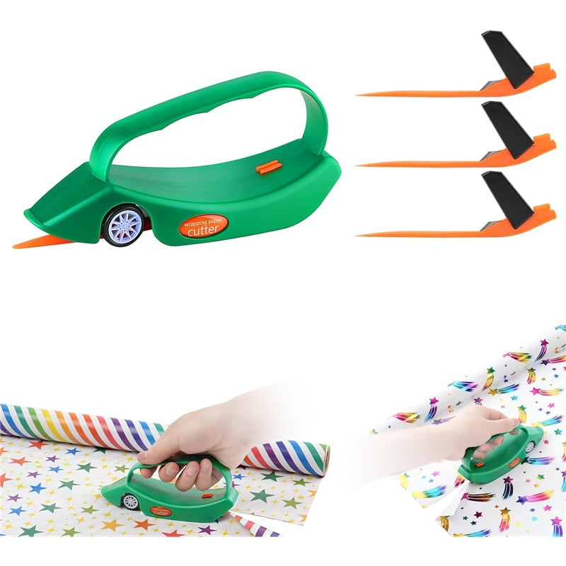 Wrapping Paper Cutter with 3 Replaceable Blades | New Gift Wrap Cutter ...