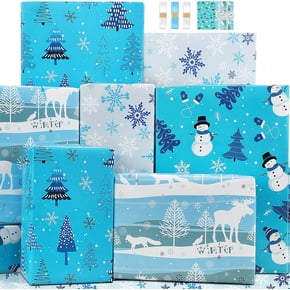 Blue Snowflake Wrapping Paper