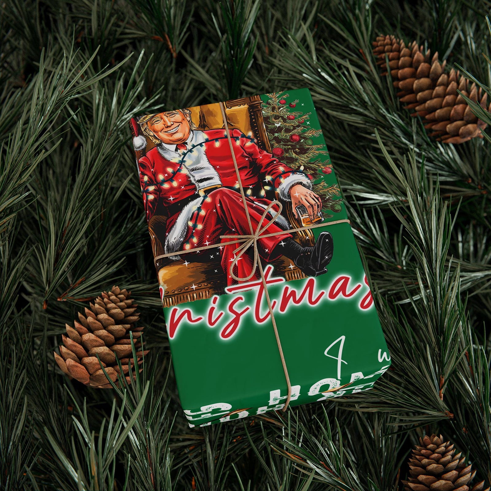 Wrapping Paper, Funny Trump's Daddy's Home 2024 Holiday Gift Wrap, Gag ...