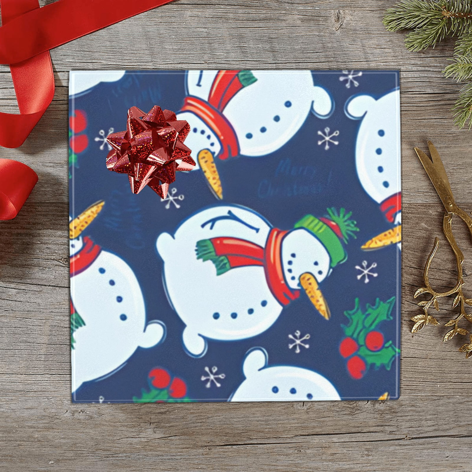 Wrapping Paper Gift Wrap – Blue Snowman Group – 1, 2 or 3 Rolls - 58 x ...