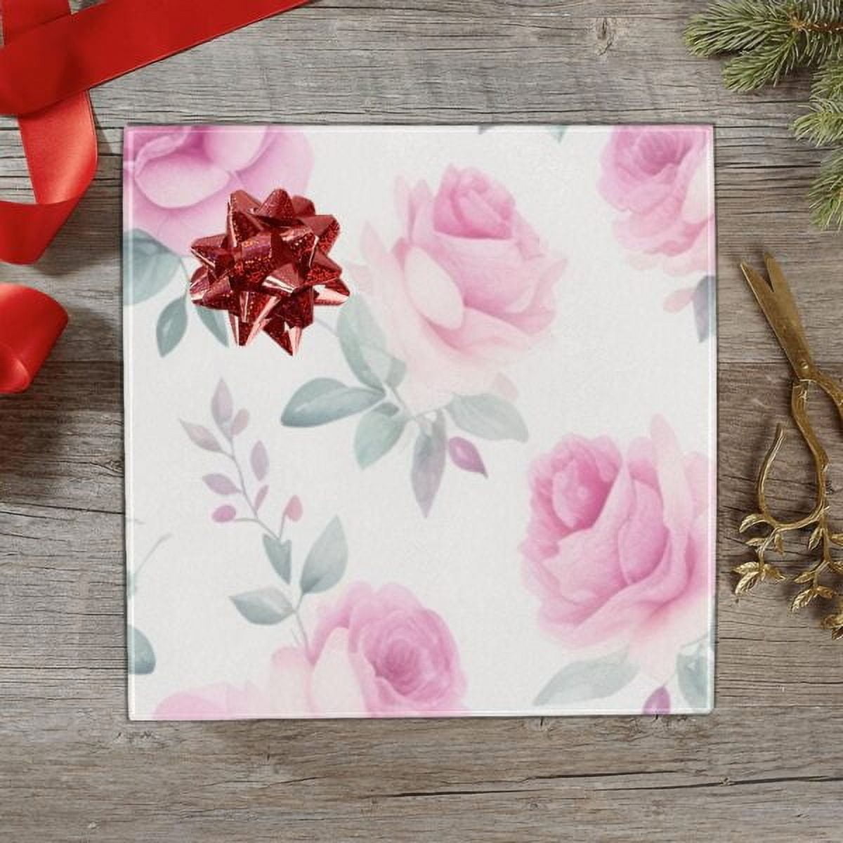 Wrapping Paper Gift Wrap - Pink Roses - 1, 2, 3, 4 or 5 Rolls (3 Rolls ...